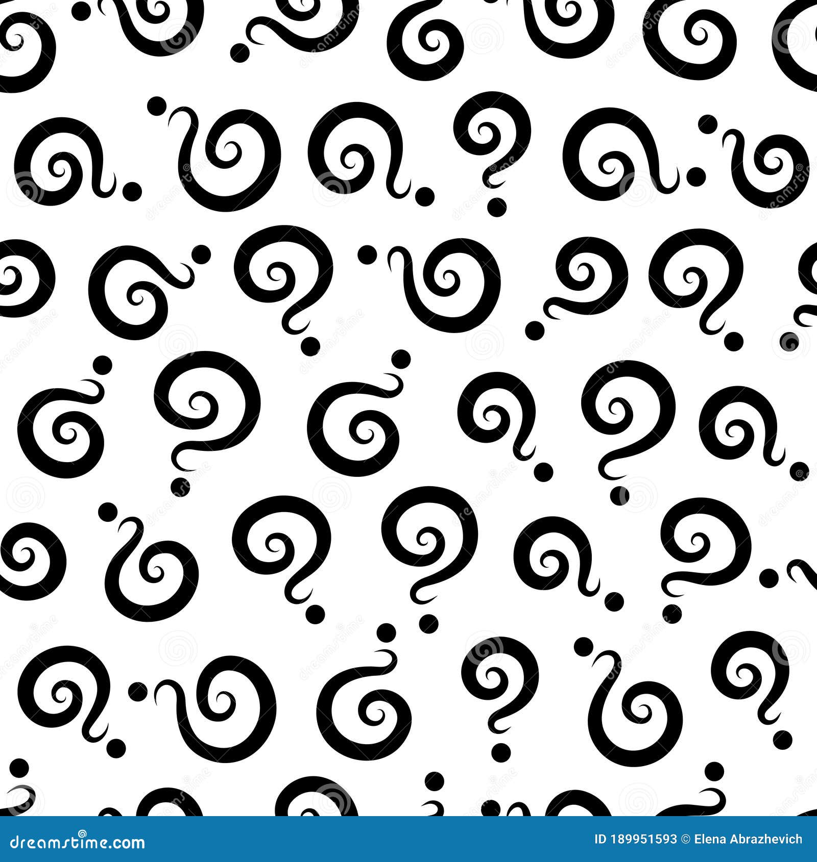 Seamless Pattern from Many Black Question Marks Stock Vector ...