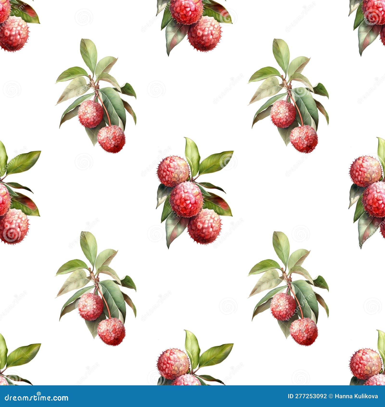 Seamless Lychees Vector Pattern. Minimalistic Food Background. Vitamins ...