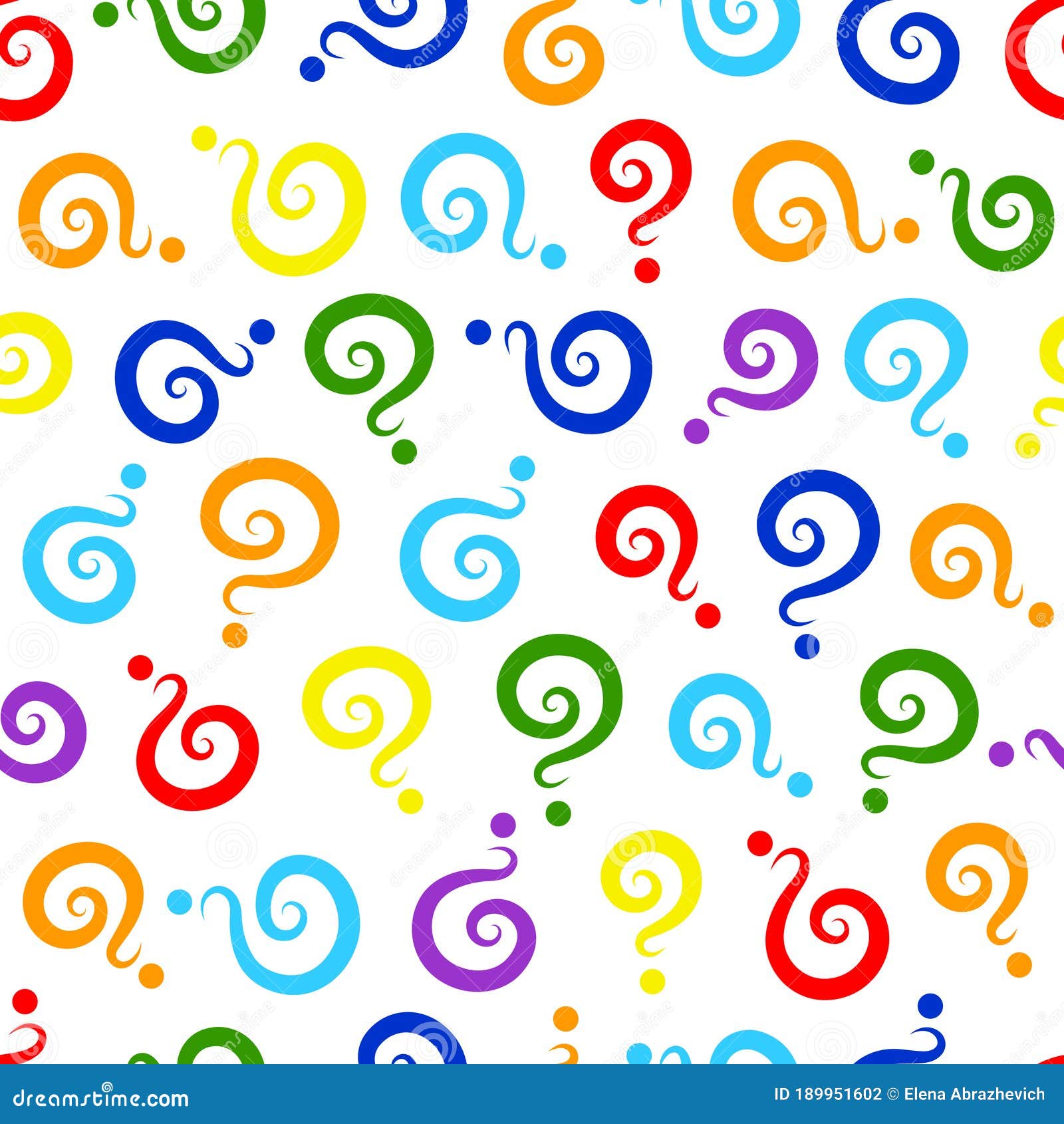 Seamless Pattern from Many Question Marks of Different Bright Colors ...