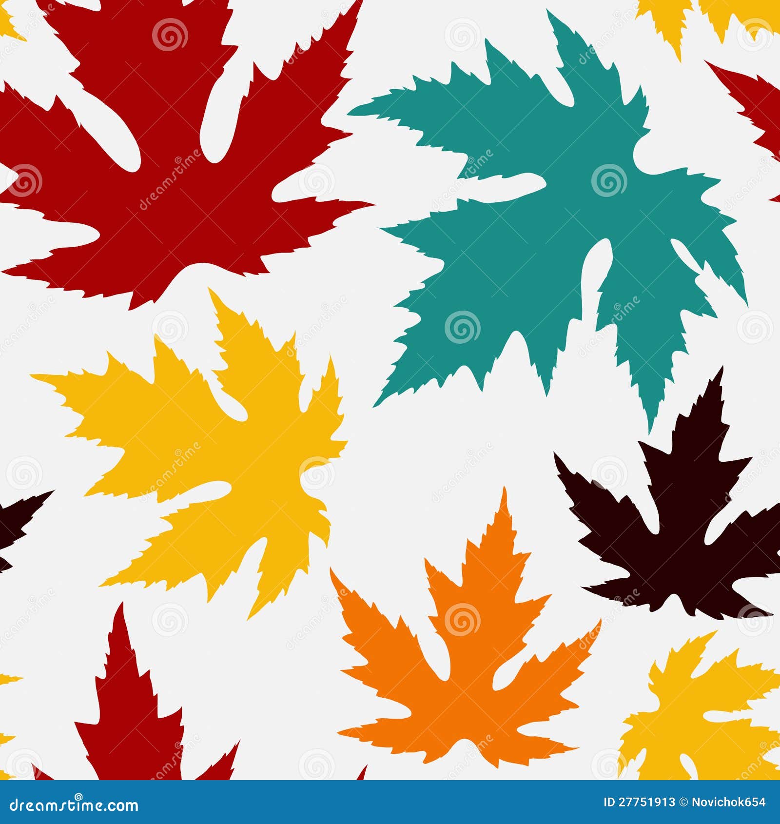 Seamless Pattern with Maple Leaves Stock Vector - Illustration of ...