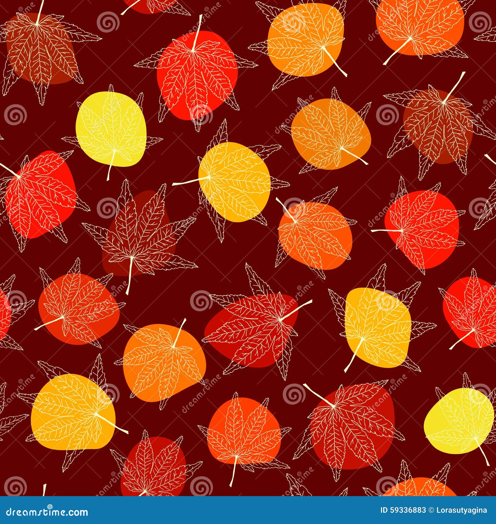 Seamless Pattern with Maple Leaves. Colorful Spots Stock Vector ...