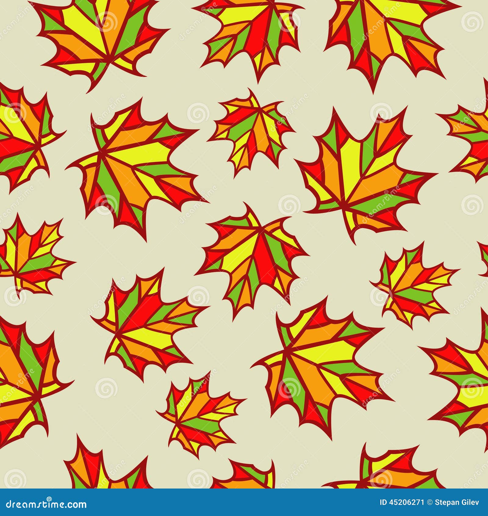 Seamless Pattern of Maple Leaves Stock Vector - Illustration of design ...