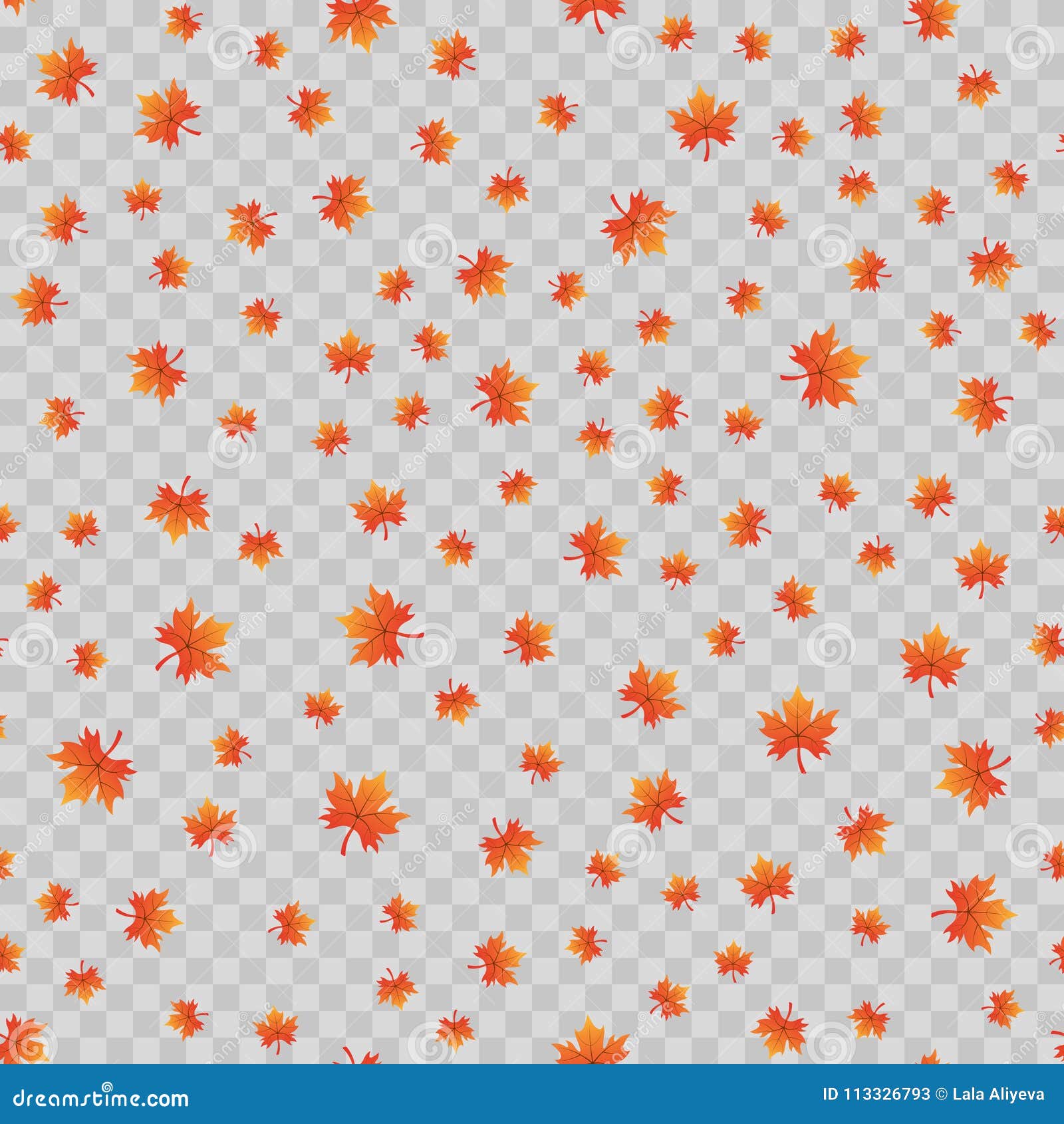 Seamless Pattern with Maple Leaves on Transparent Background. Vector ...