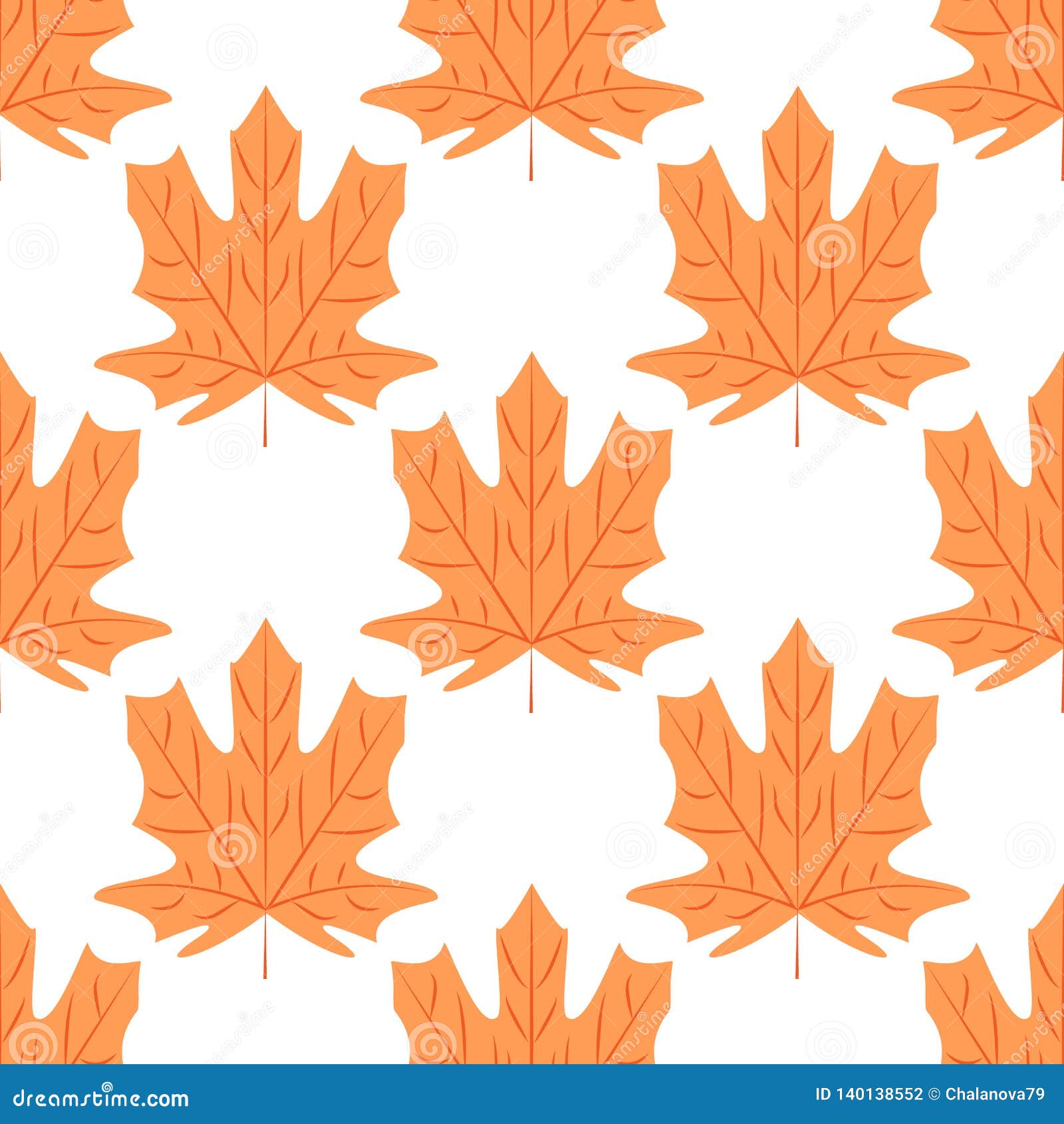 Seamless Pattern of Maple Leaves. Vector Illustration Stock Vector ...