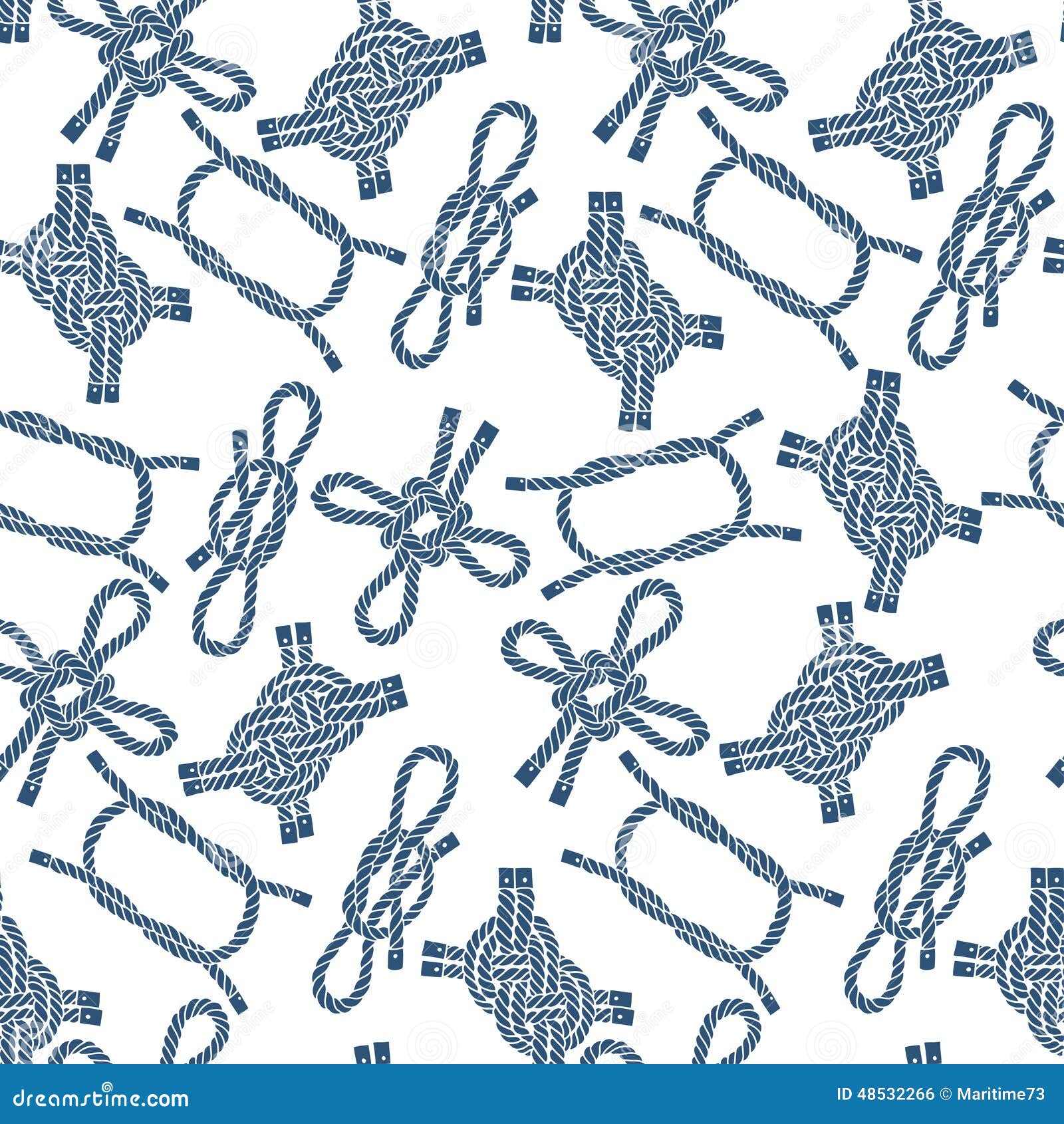 Seamless Pattern with Marine Knots on a White Background. Stock ...