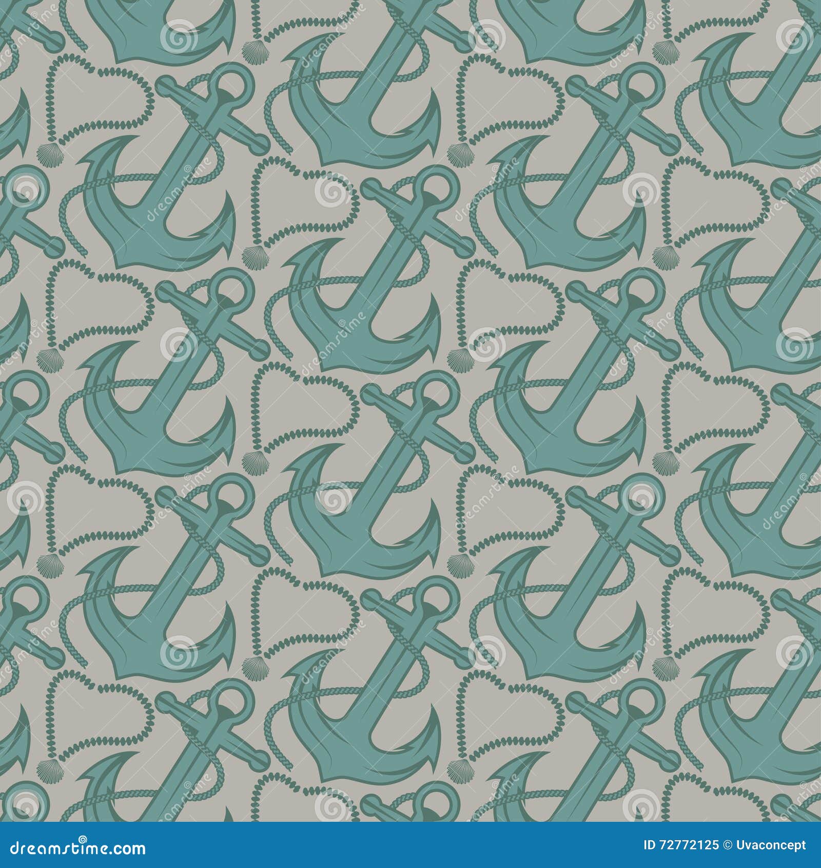 Seamless Pattern for Marine Theme. Anchor,rope and Shell. V Stock ...