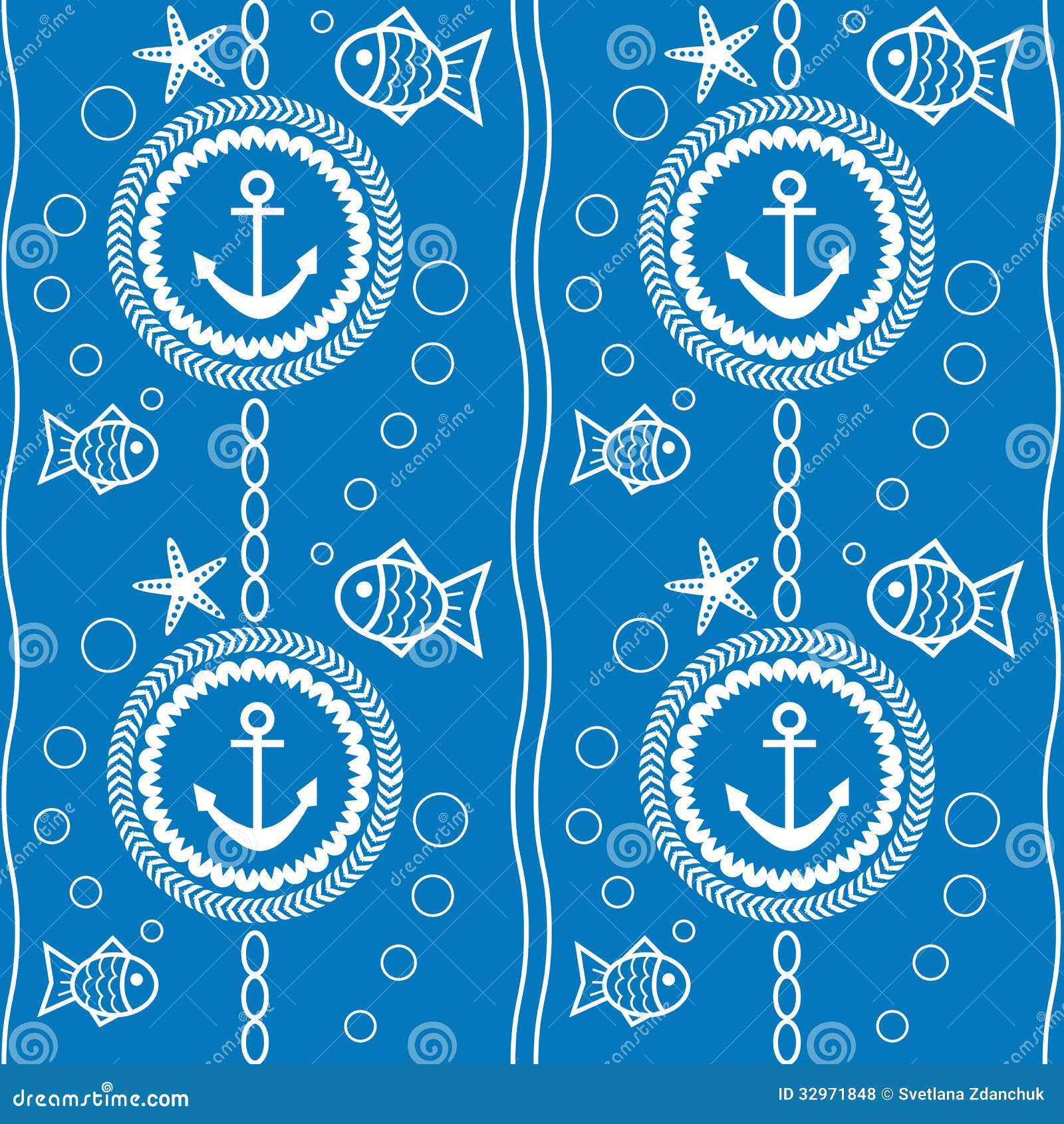Seamless Pattern with a Maritime Theme Stock Vector - Illustration of ...