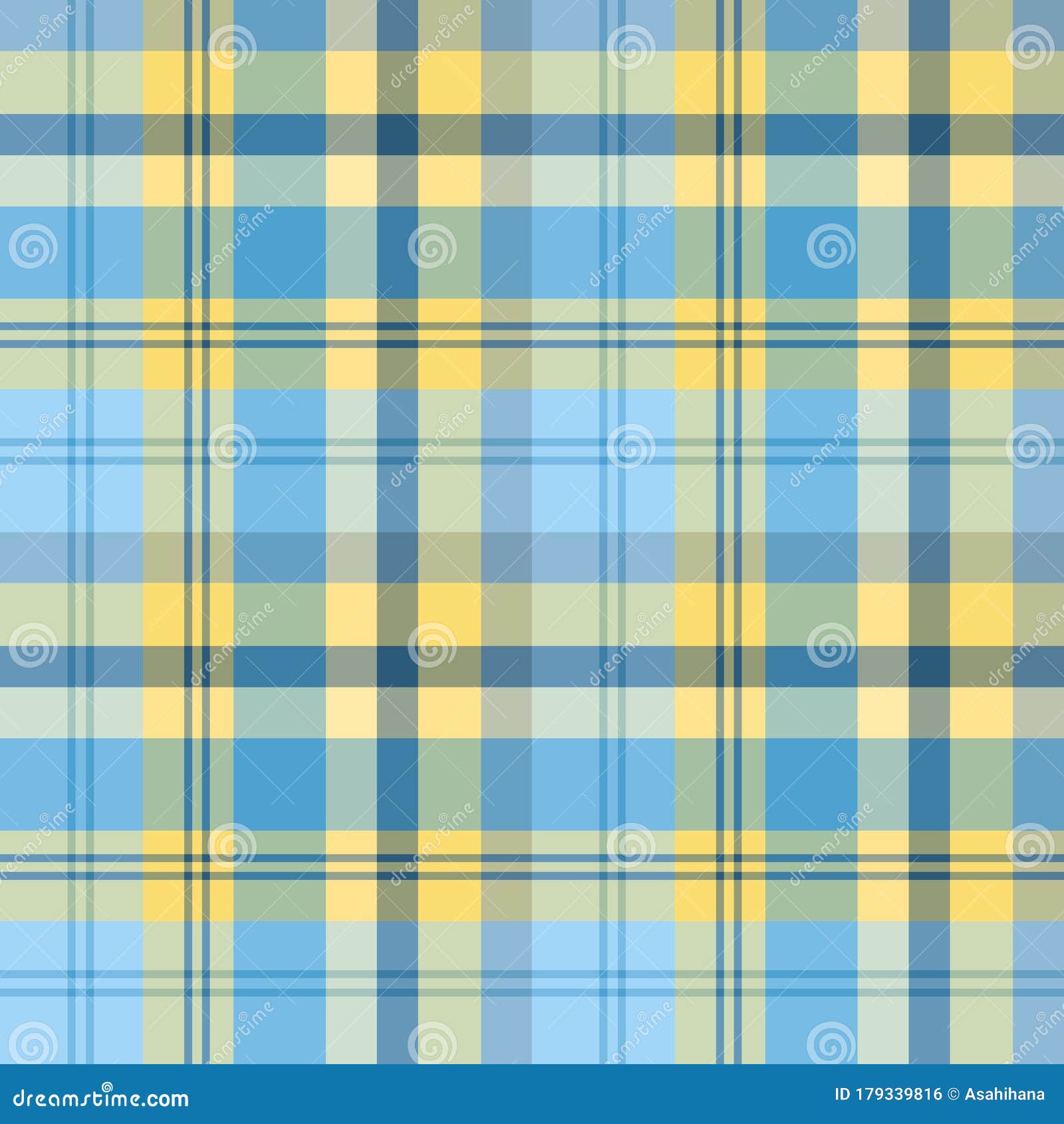 Seamless Pattern in Marvelous Cozy Yellow and Blue for Plaid, Fabric ...