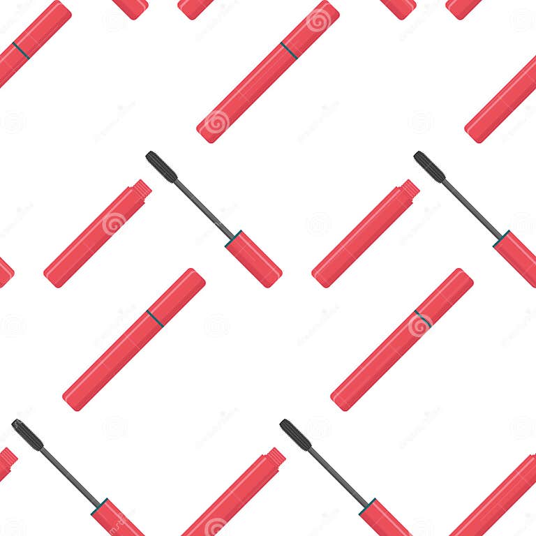 Seamless Pattern with Mascara Stock Vector - Illustration of mascara ...