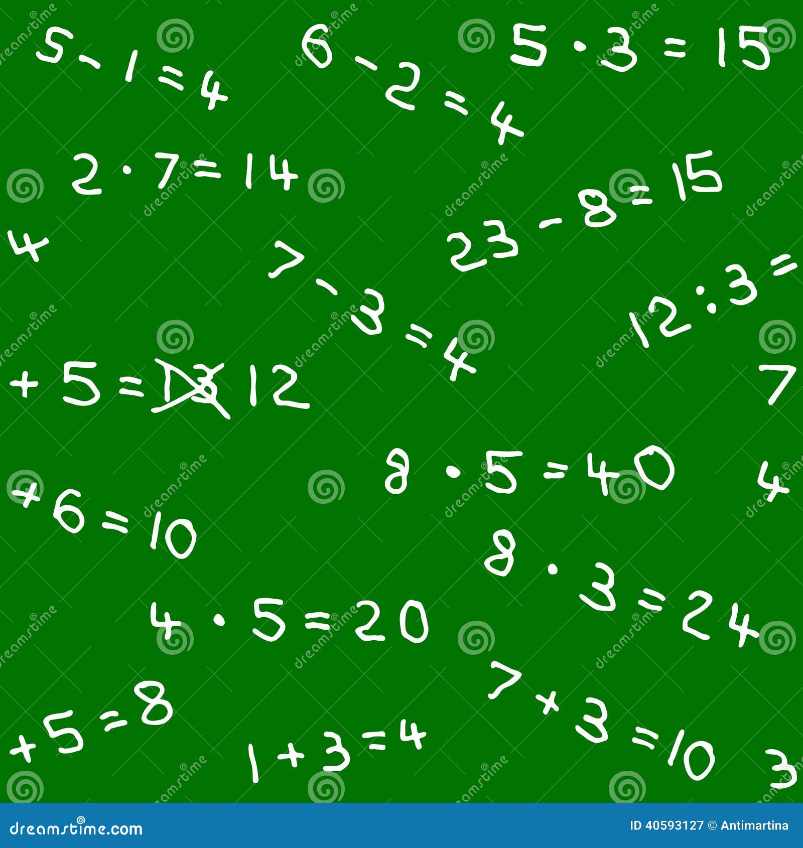 Seamless Pattern of Math Homework on a Blackboard Stock Vector ...