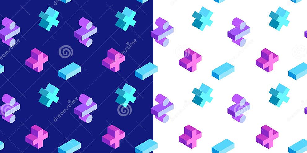 Seamless Pattern with Math Symbols Stock Vector - Illustration of ...