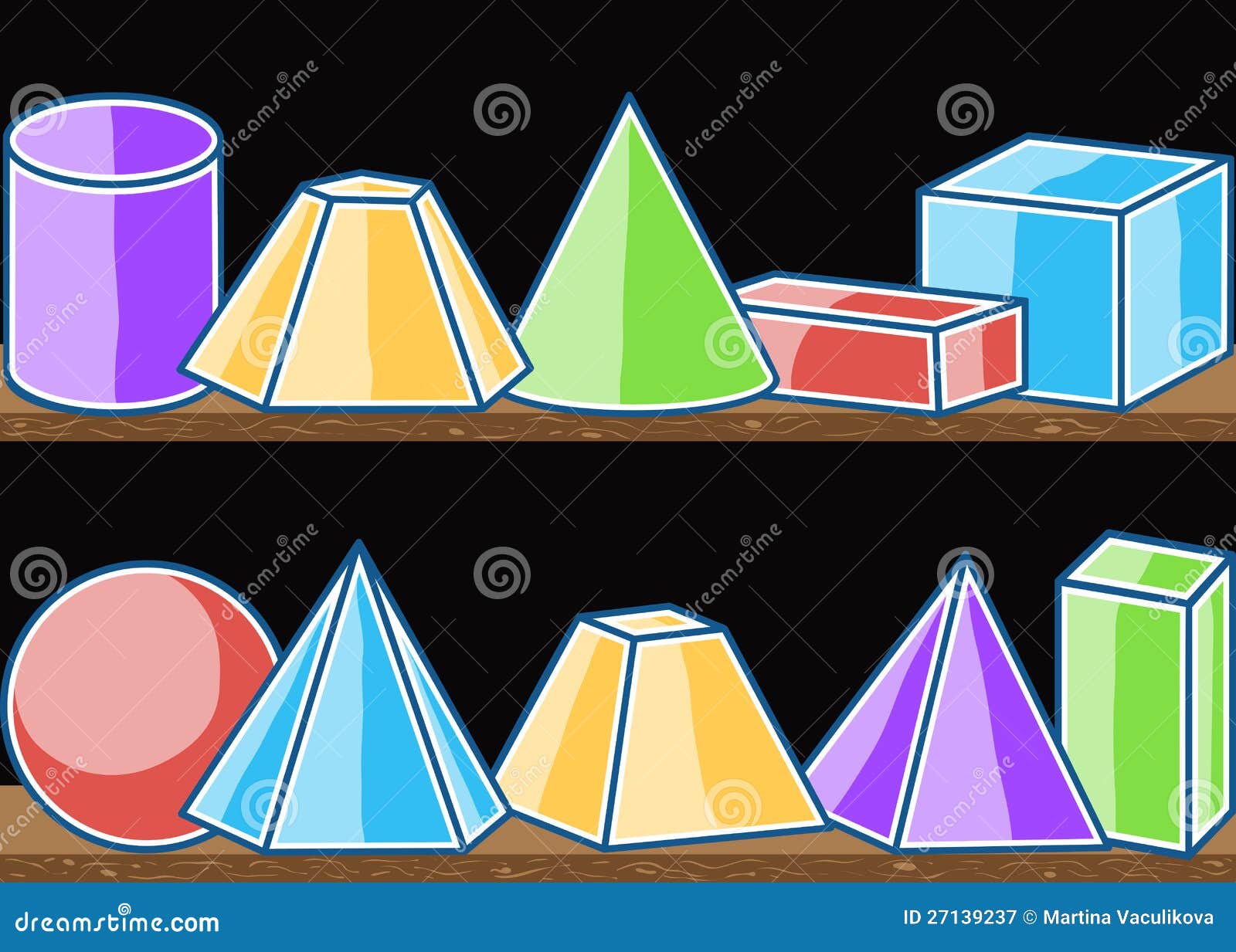 Seamless Pattern Mathematics Solids Stock Vector - Illustration of ...