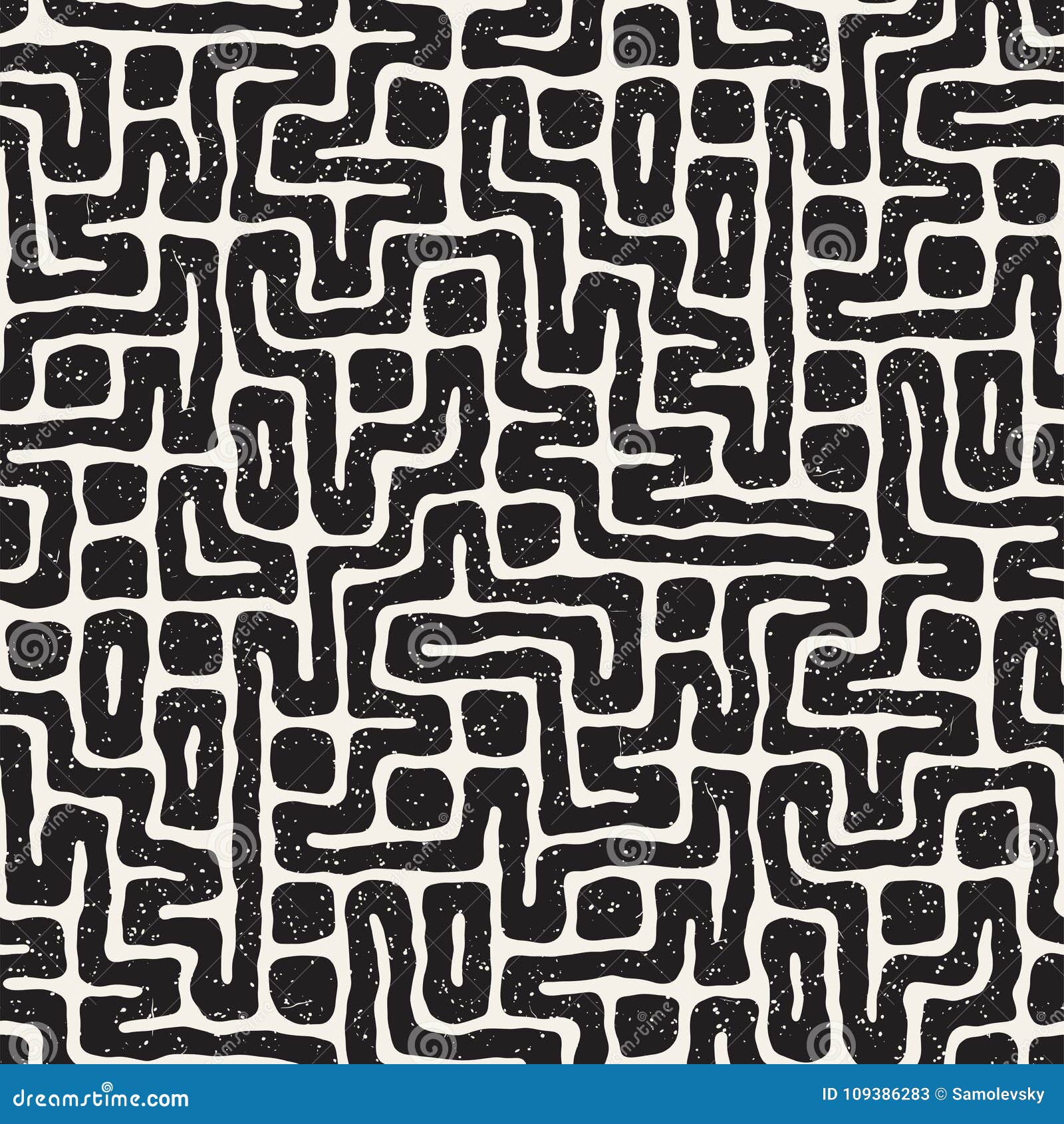 Seamless Pattern with Maze Lines. Monochrome Abstract Background ...