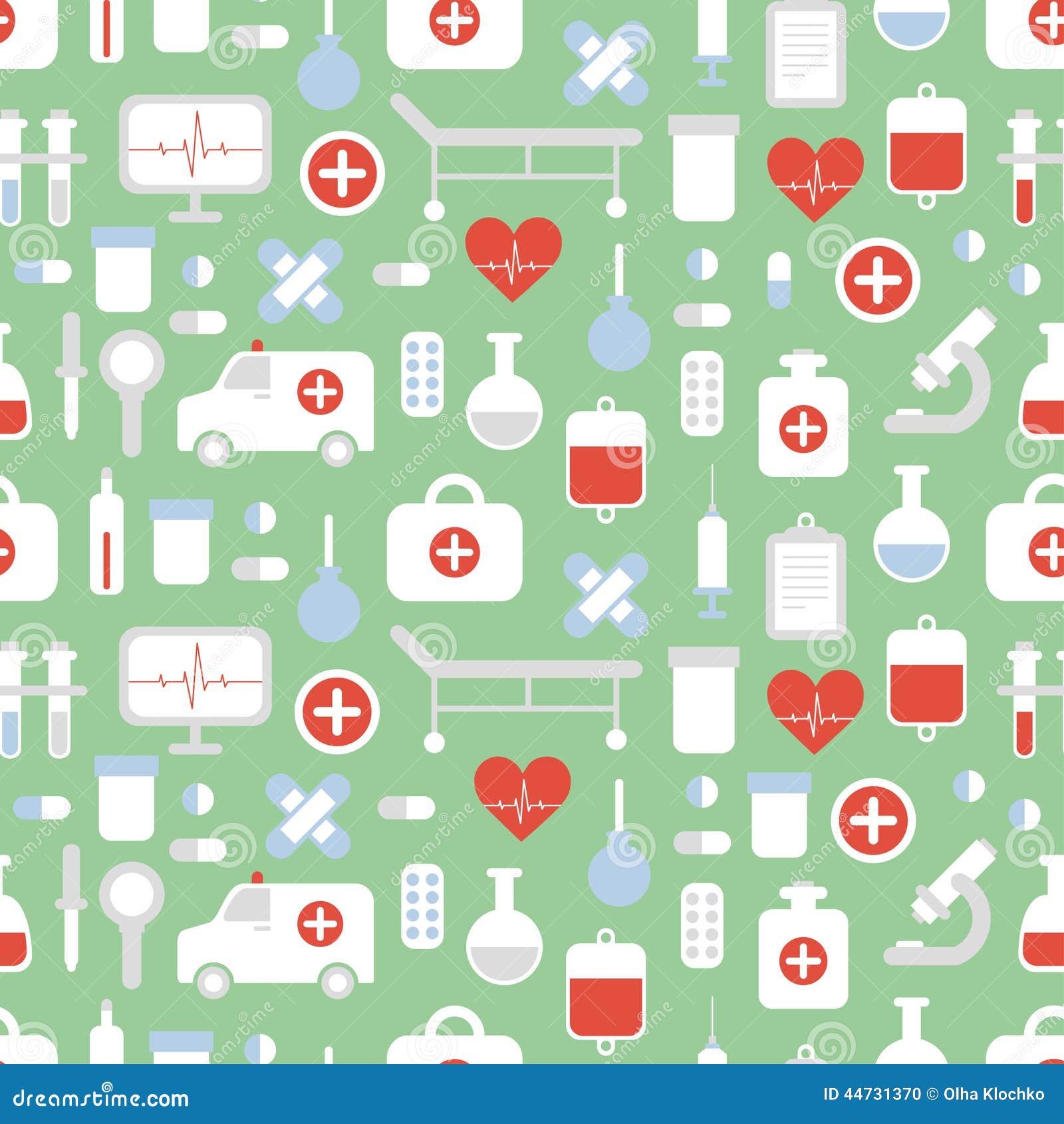 Seamless Pattern of Medical and Health Vector Stock Vector ...