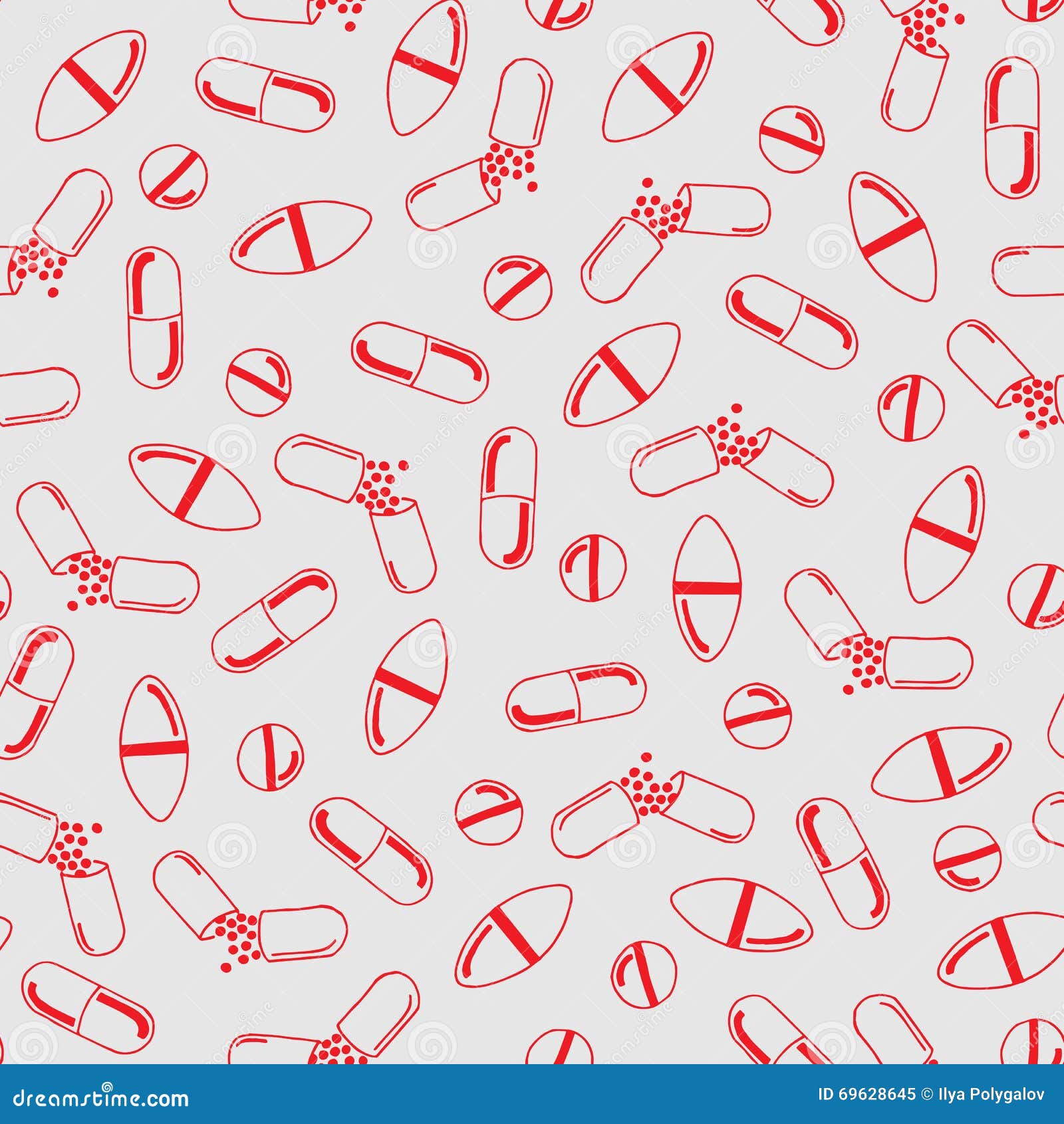 Seamless Pattern of Medical Pills Tablets Stock Illustration ...