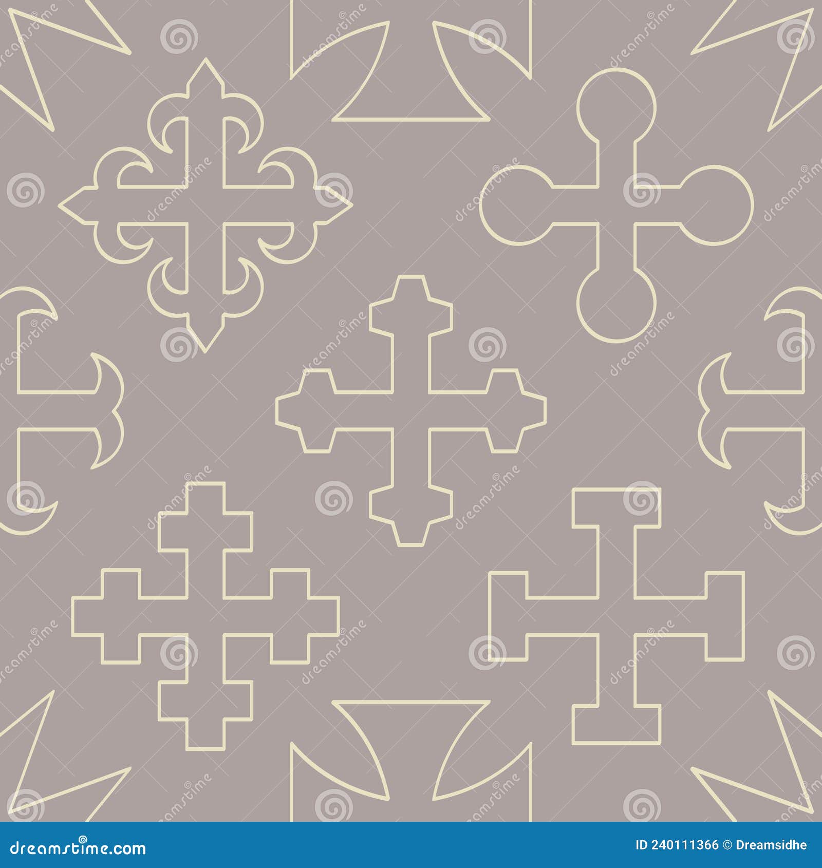 Seamless Pattern with Medieval Heraldic Crosses Stock Vector ...