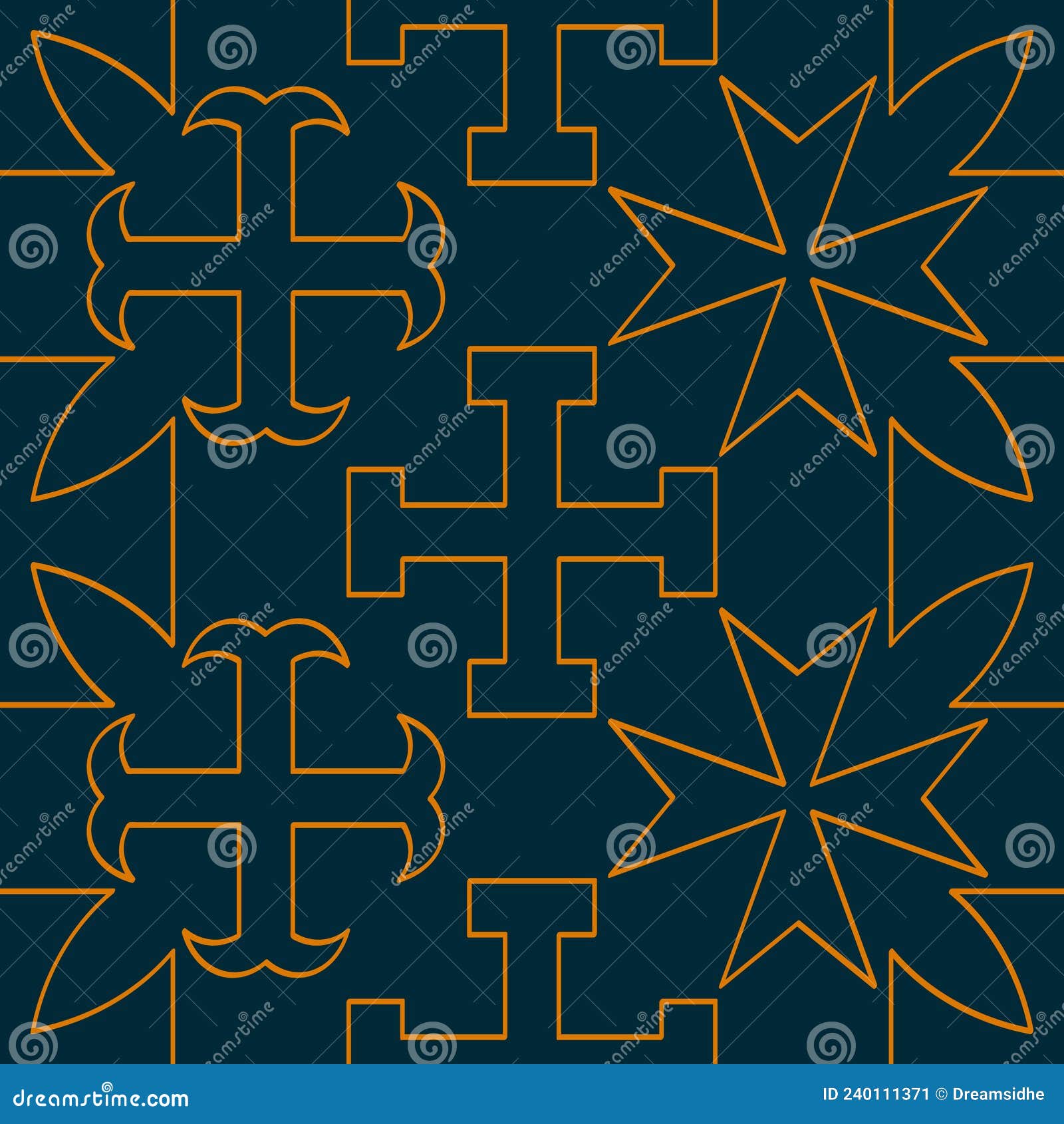 Seamless Pattern with Medieval Heraldic Crosses Stock Vector ...