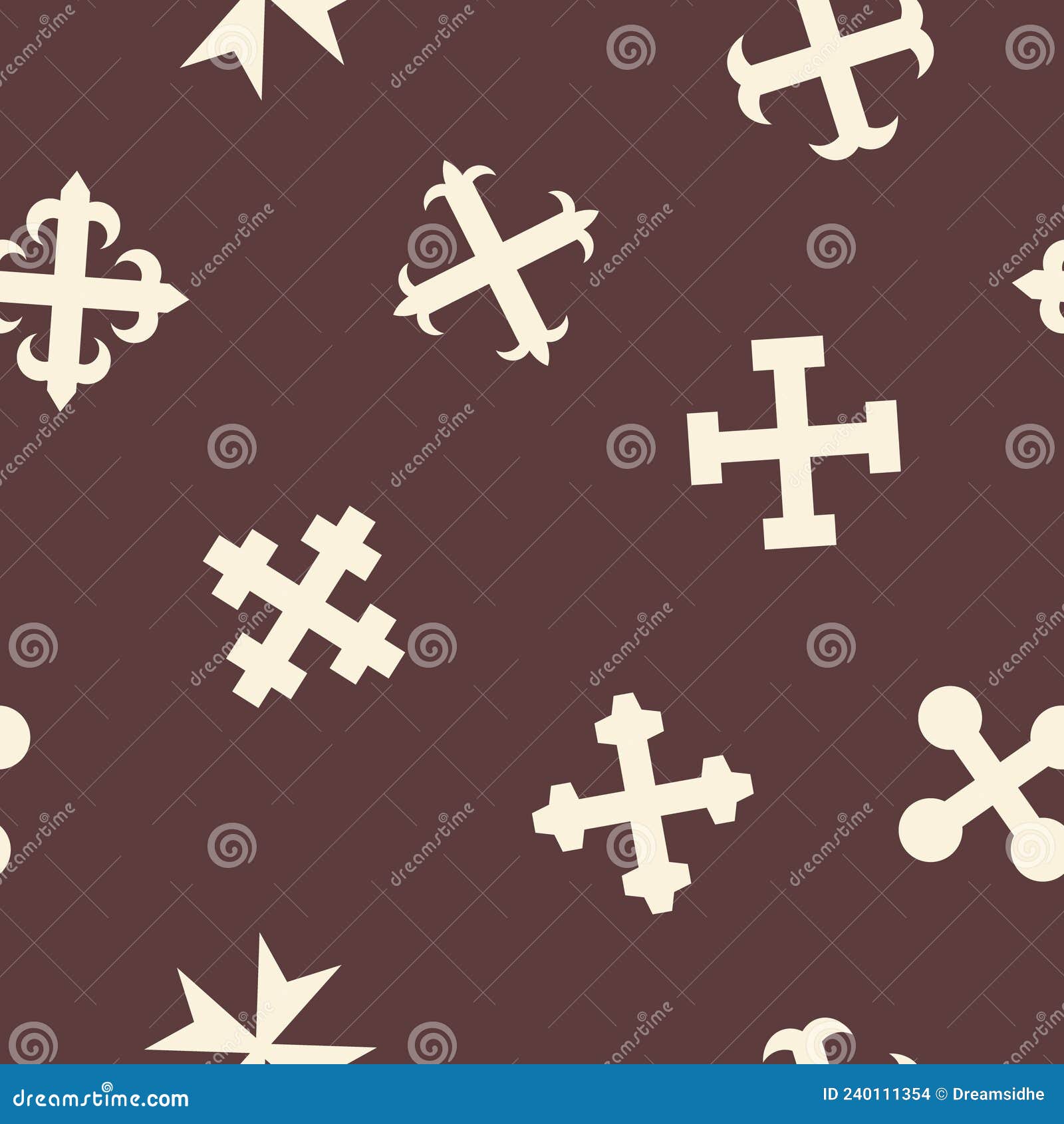 Seamless Pattern with Medieval Heraldic Crosses Stock Vector ...