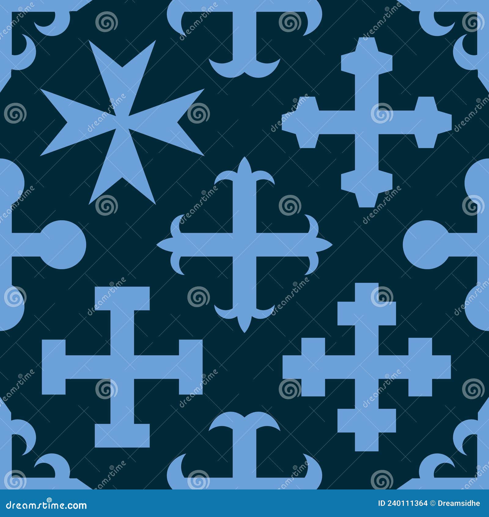 Seamless Pattern with Medieval Heraldic Crosses Stock Vector ...