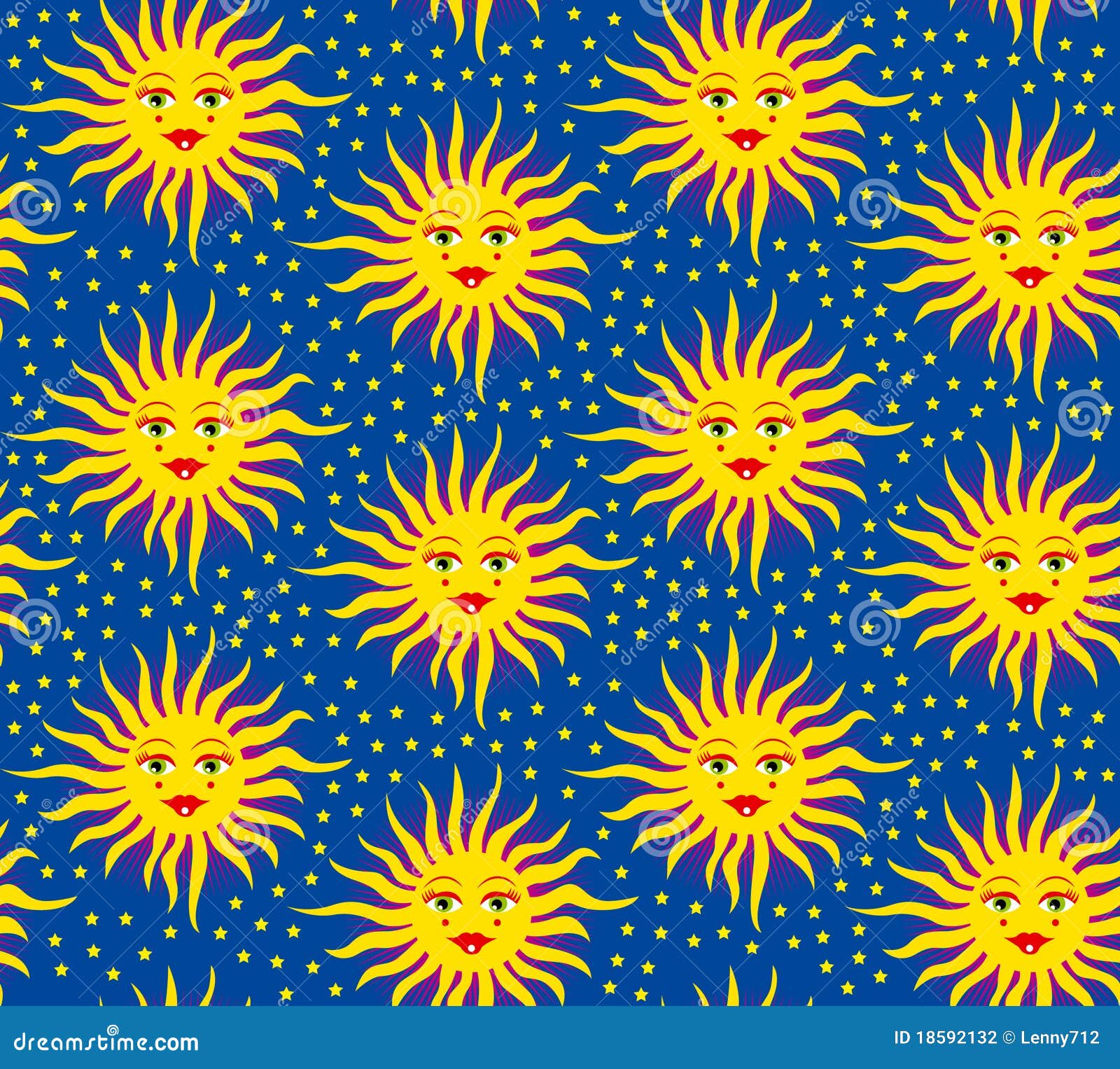 Seamless Pattern Medieval Sun Vector Illustration | CartoonDealer.com ...