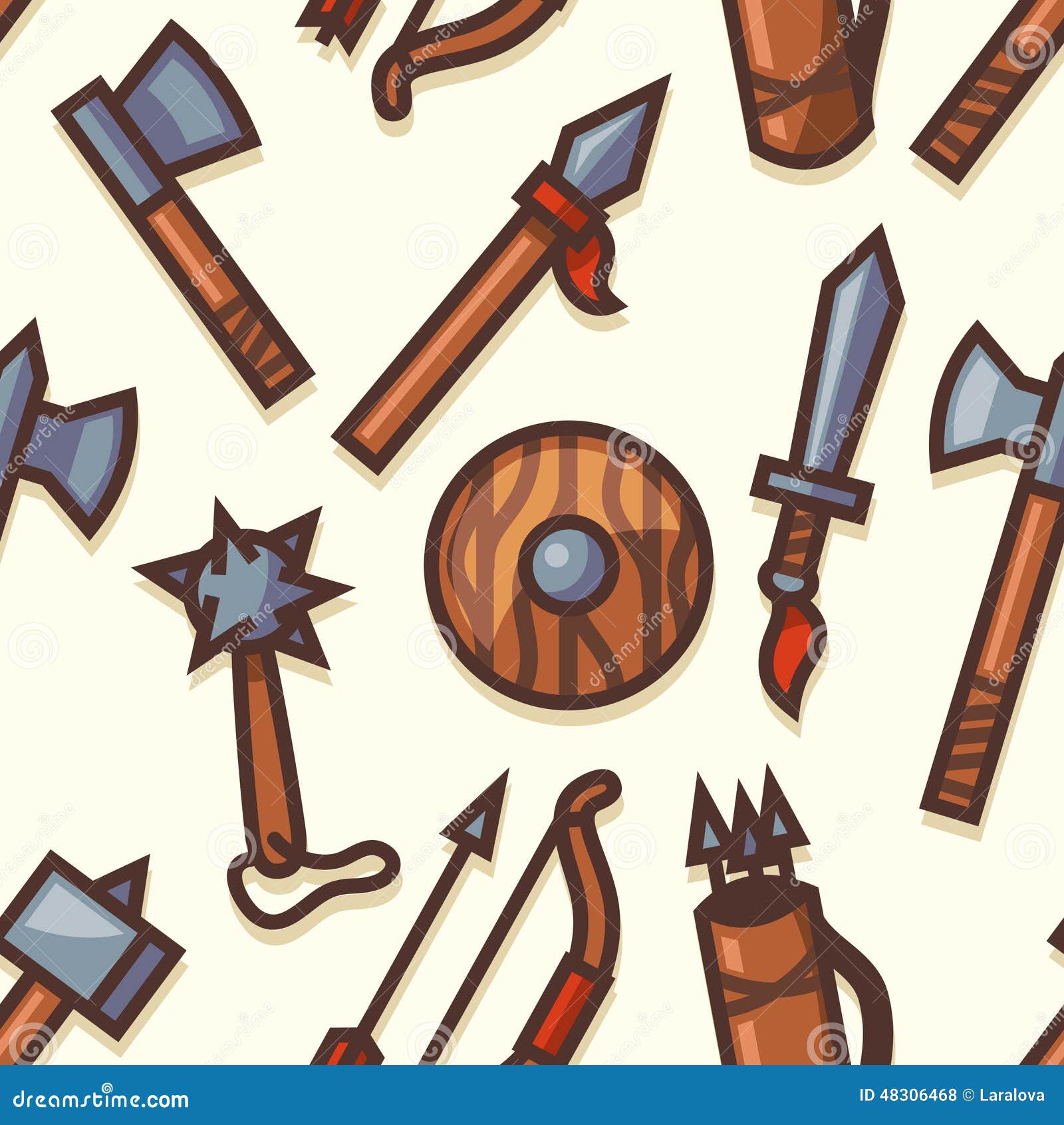 Seamless Pattern with Medieval Weapons Icons Stock Vector - Illustration of isolated, mace: 48306468