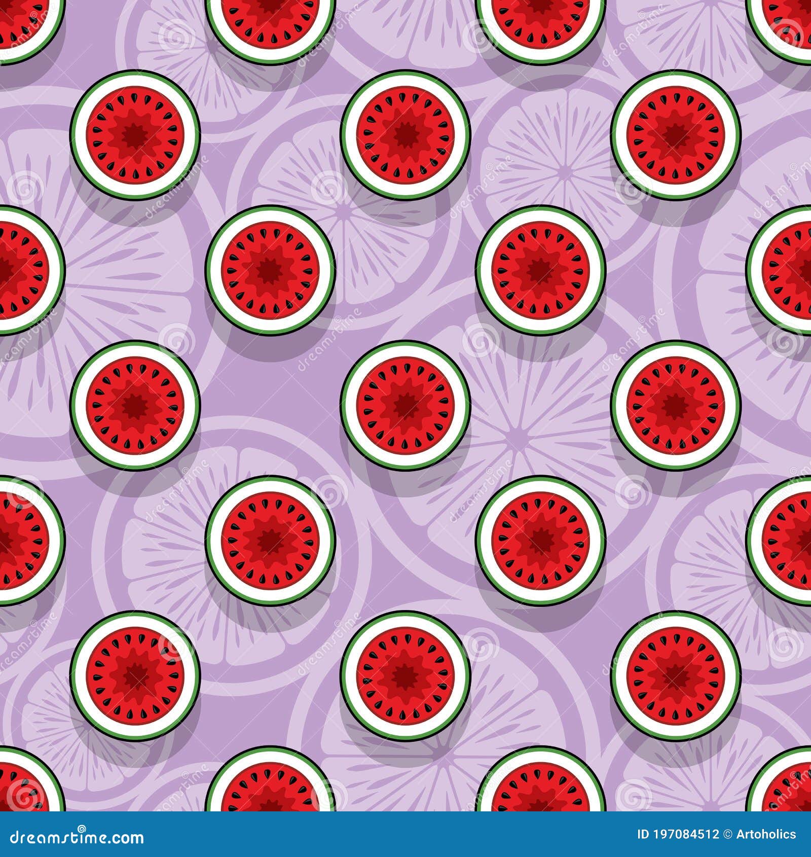 Seamless Pattern of Melon Fruit Slice Graphics Stock Vector ...