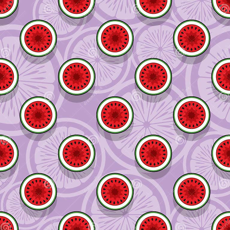 Seamless Pattern of Melon Fruit Slice Graphics Stock Vector ...
