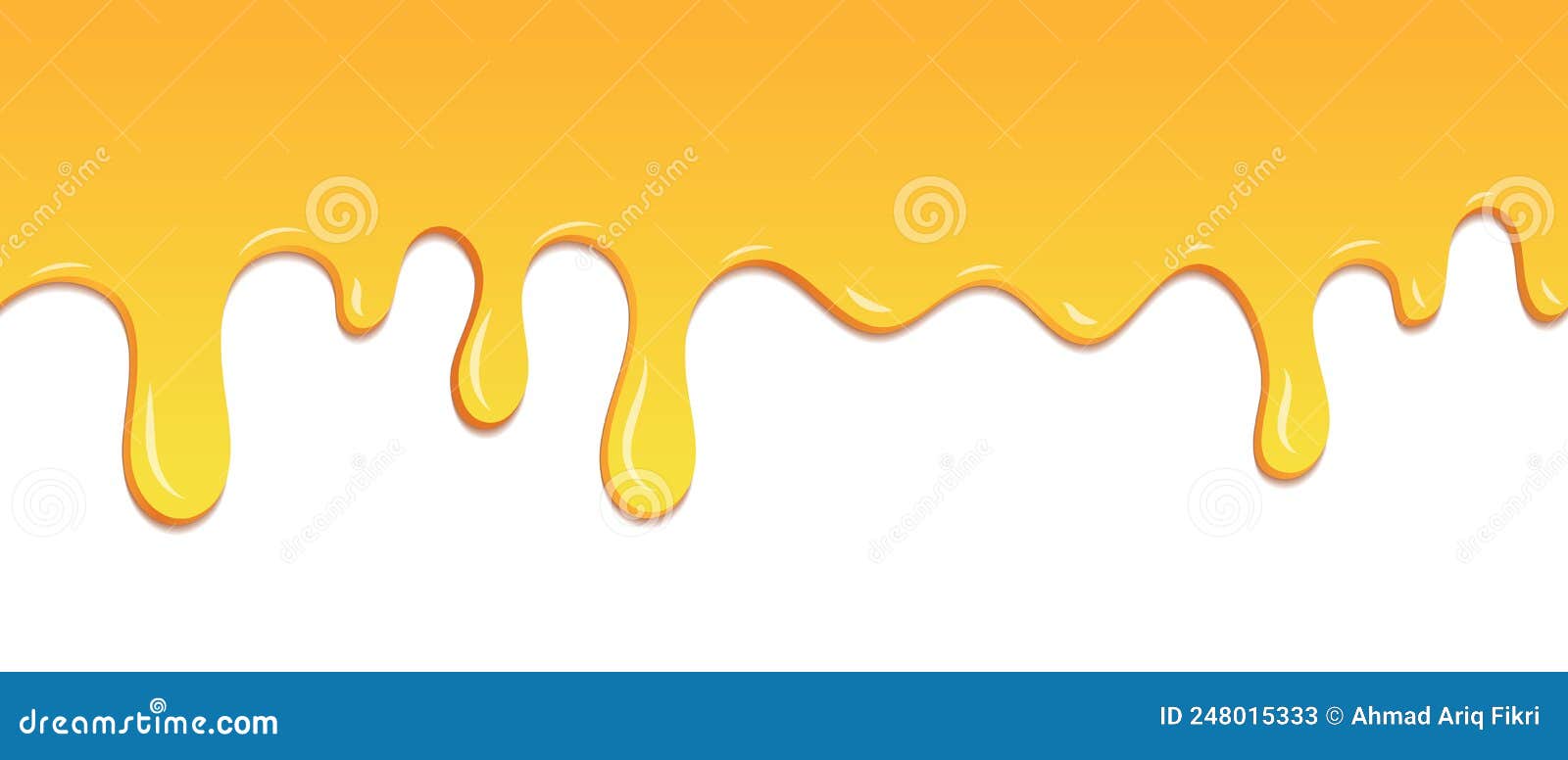 Seamless Pattern of Melted Honey Dripping. Dessert Background with ...