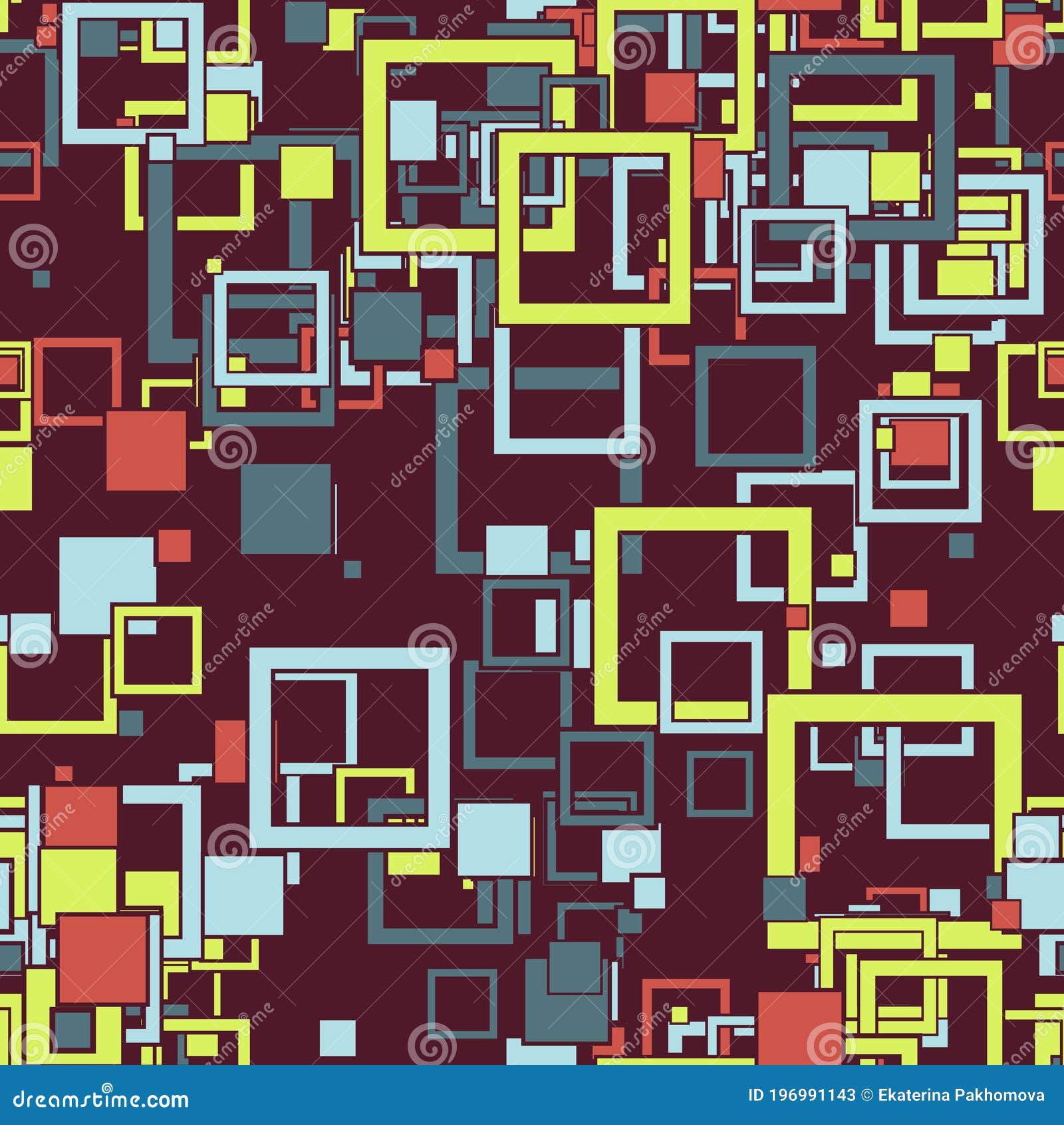 Messy Seamless Abstract Background with Thin Line Squares. Stock Vector ...