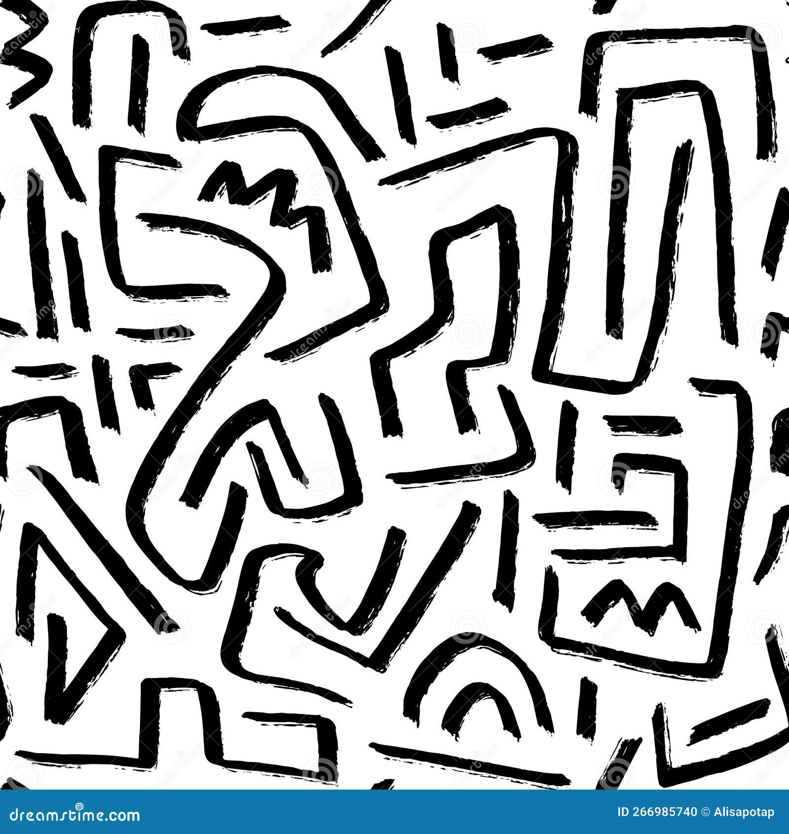 Seamless Pattern with Messy Lines Stock Vector - Illustration of drawn ...