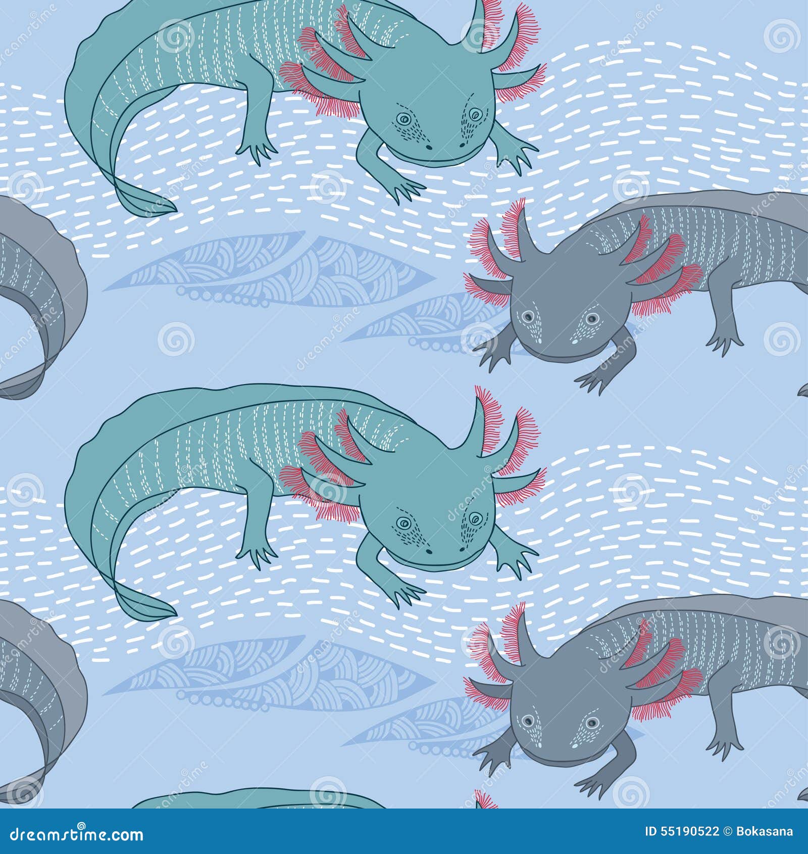 Mexican Axolotl Before Transformation. Ambystoma Mexicanum. Cartoon ...