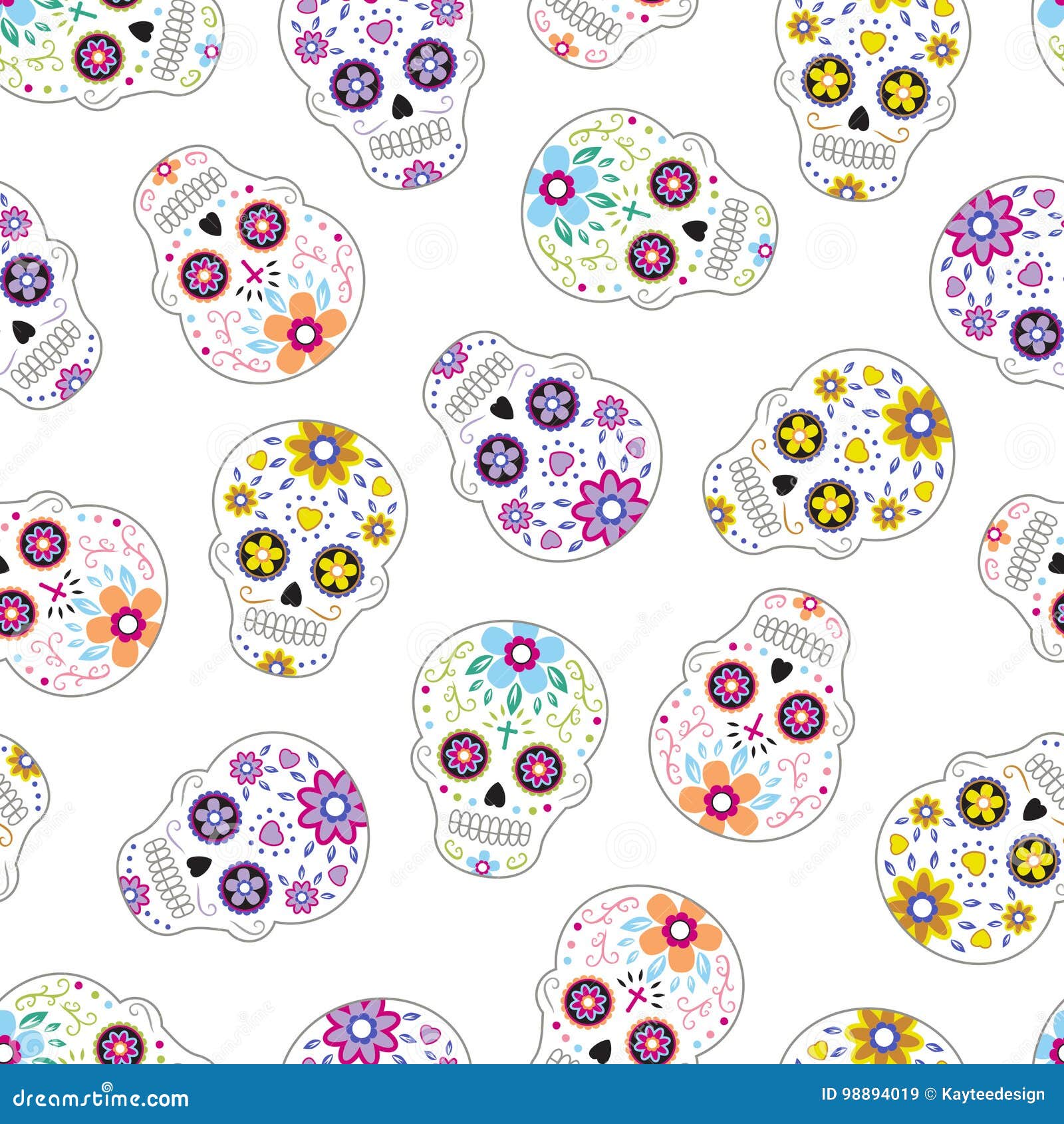 Seamless Pattern Mexican Day of the Dead Sugar Skulls 2 Stock Vector ... Seamless Pattern Mexican Day of the Dead Sugar Skulls 2 Stock Vector ...