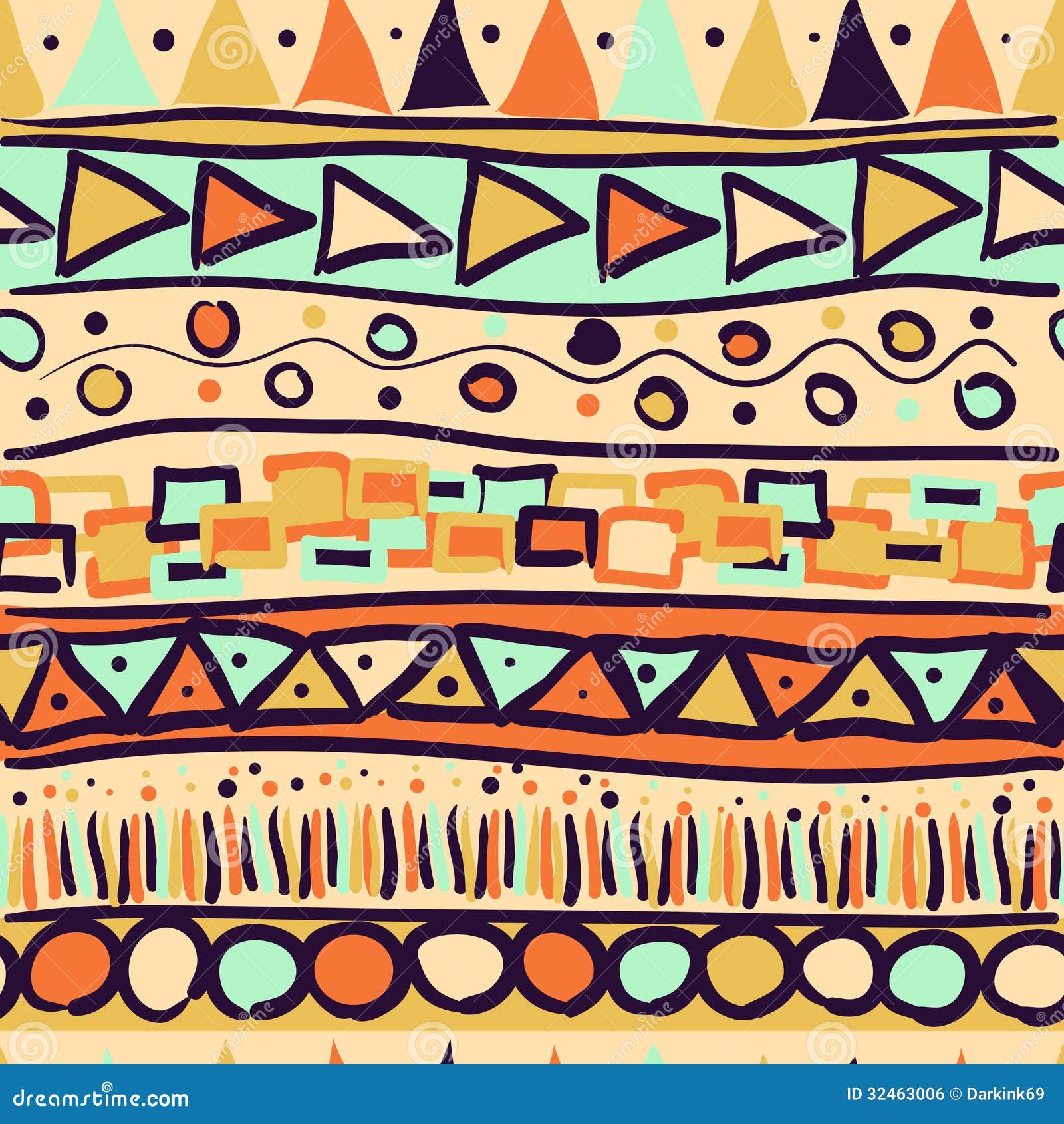 Seamless Pattern in the Mexican Stock Vector - Illustration of artistic ...