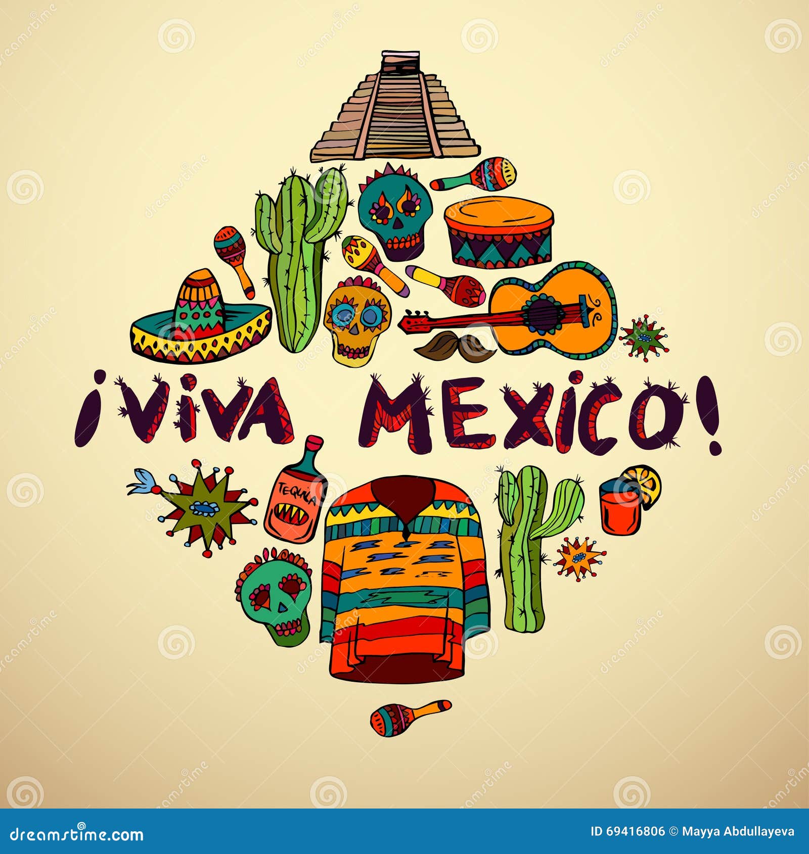 Mexican Symbols Vector Illustration | CartoonDealer.com #37858888