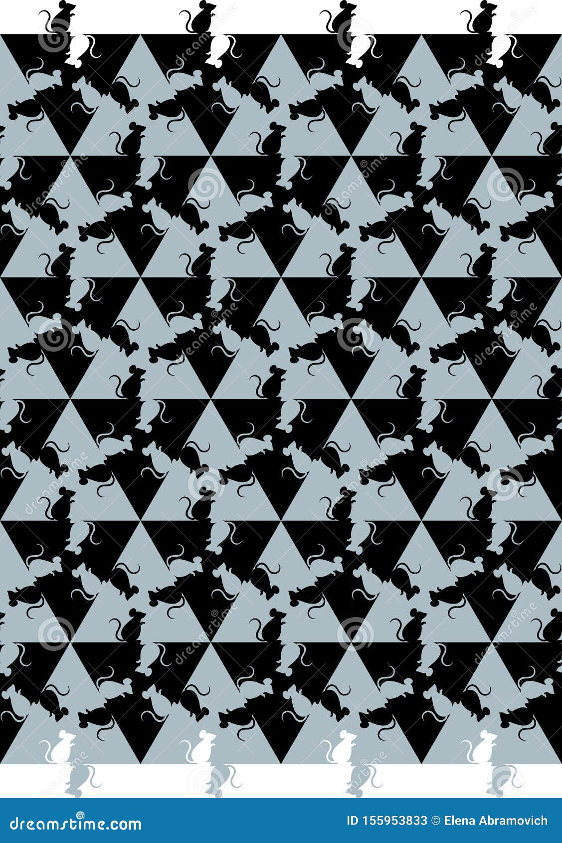 Seamless Pattern with Mice, Mosaic in Escher Style Stock Vector ...