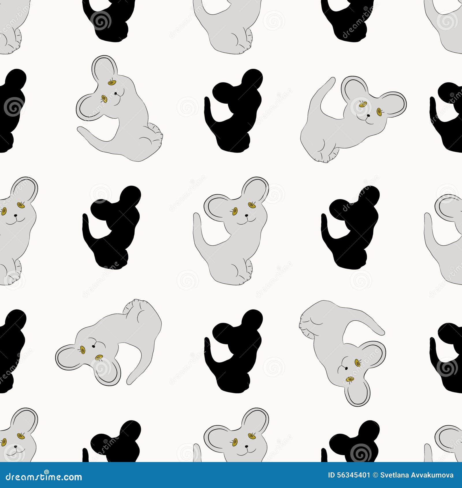 Seamless Pattern with Mice. Stock Vector - Illustration of color ...