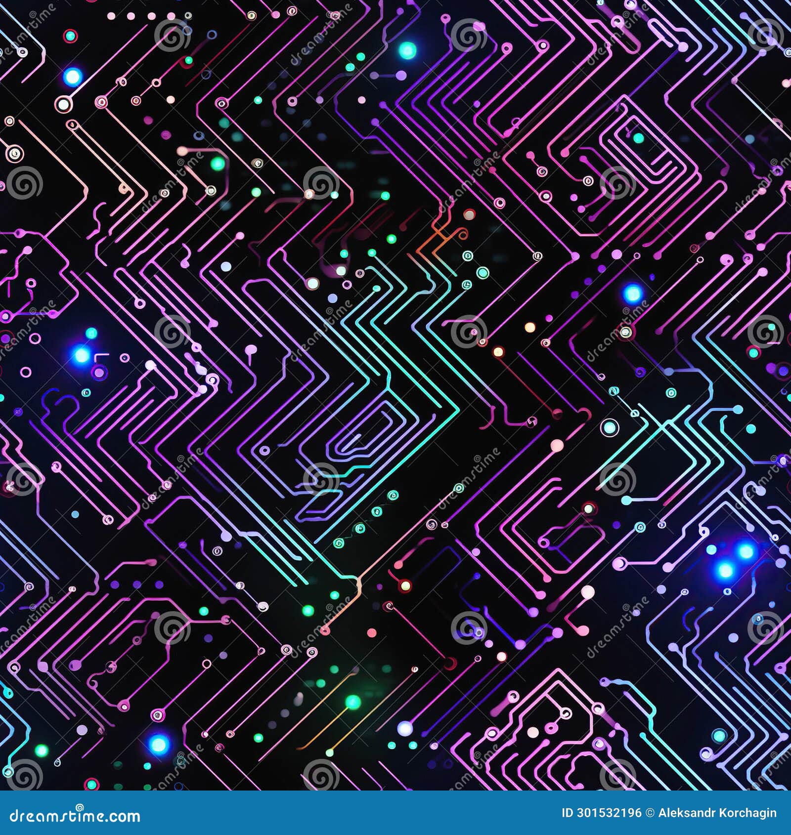 Seamless Pattern of a Microchip Circuit with Digital Electronic ...