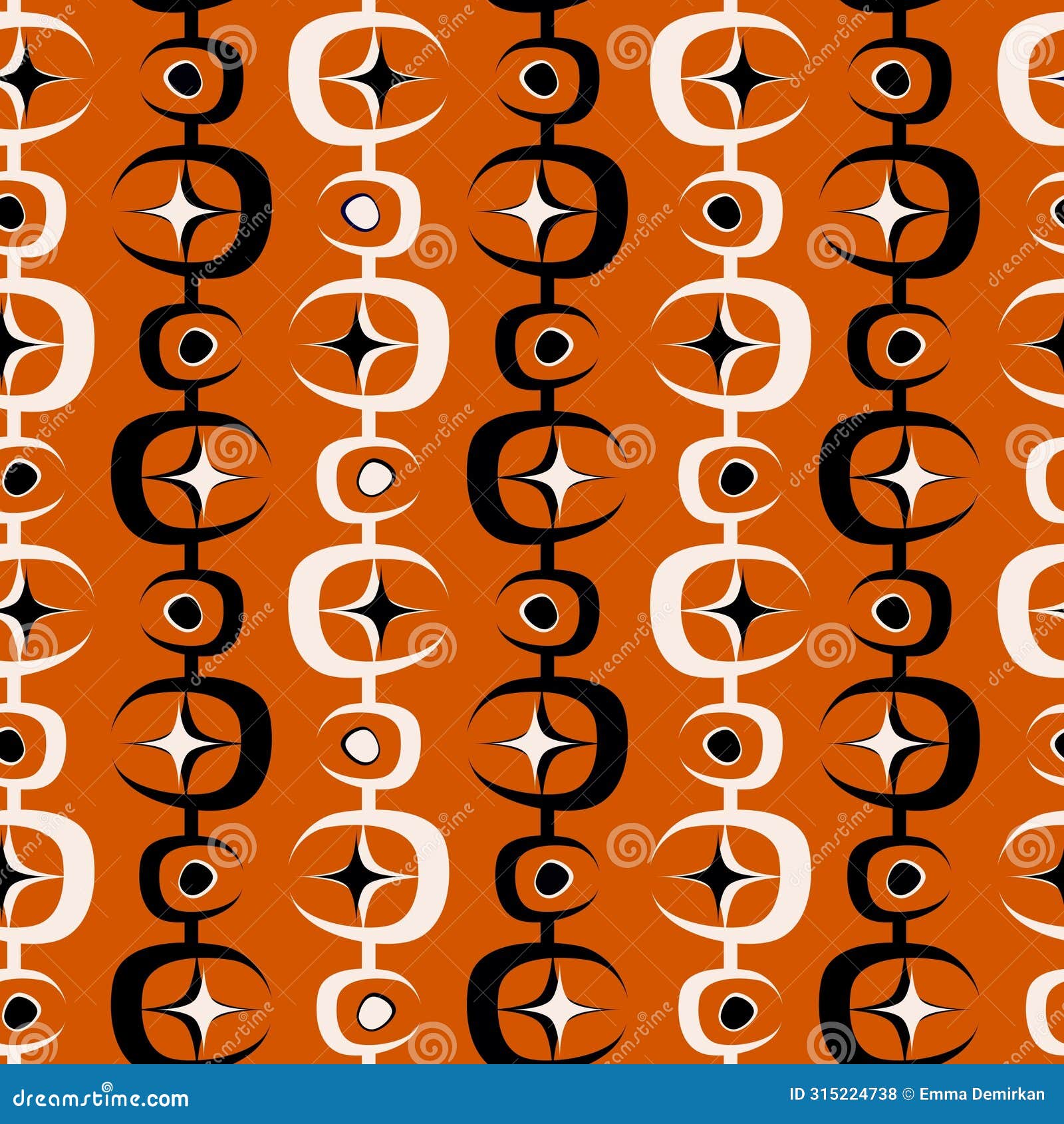 Seamless Pattern Mid Century Modern Retro Background Atomic Age ...