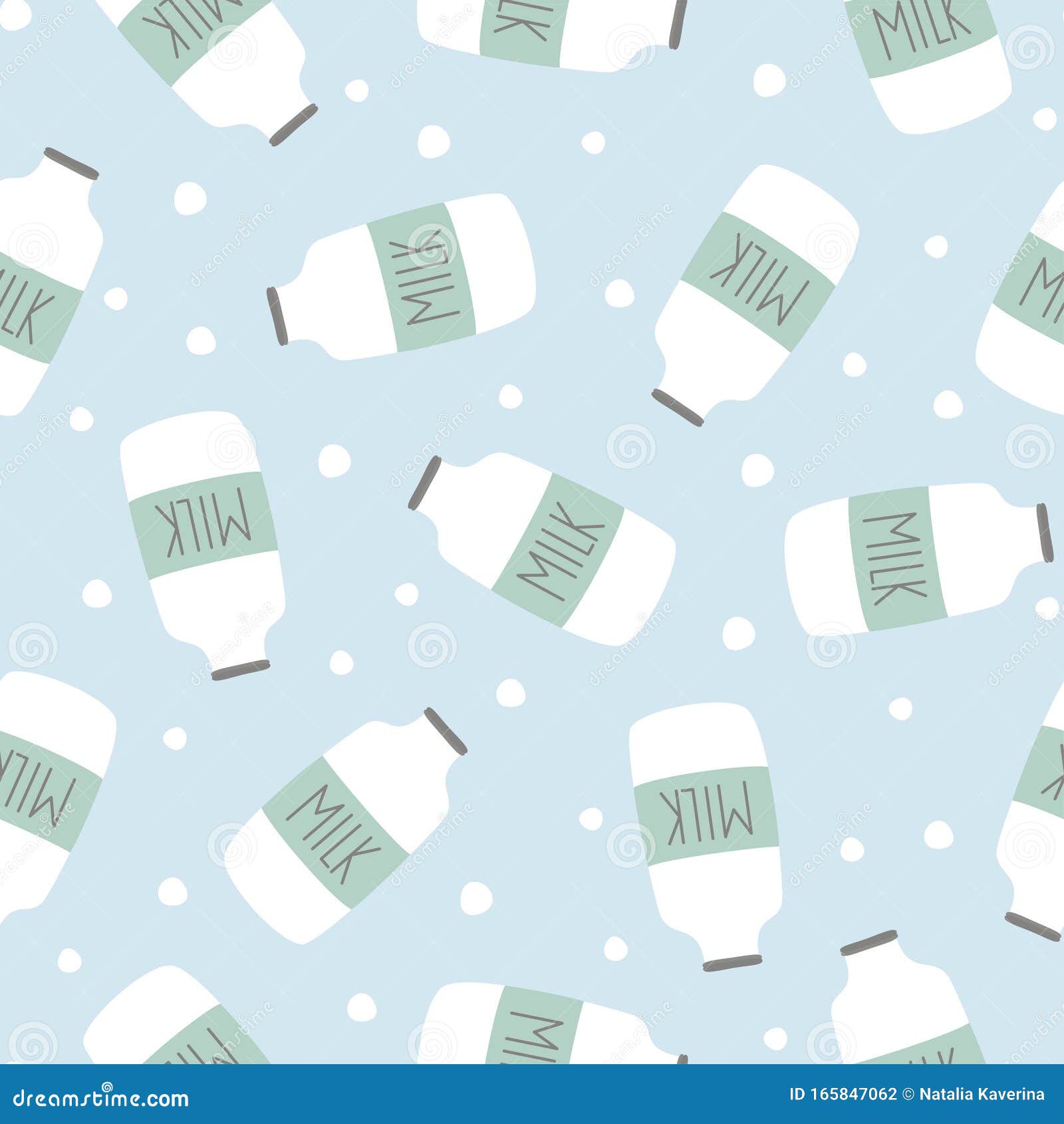 Seamless Pattern with Milk Bottles. Stock Illustration - Illustration ...