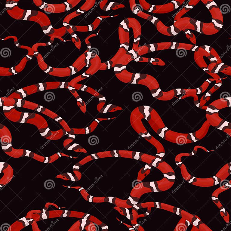 Seamless Pattern of Milk Snakes. for Wrapping Paper or Fabric. Vector ...
