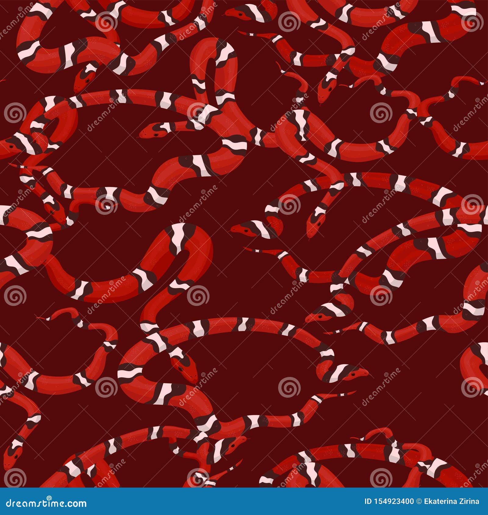 Seamless Pattern of Milk Snakes. for Wrapping Paper or Fabric. Vector ...
