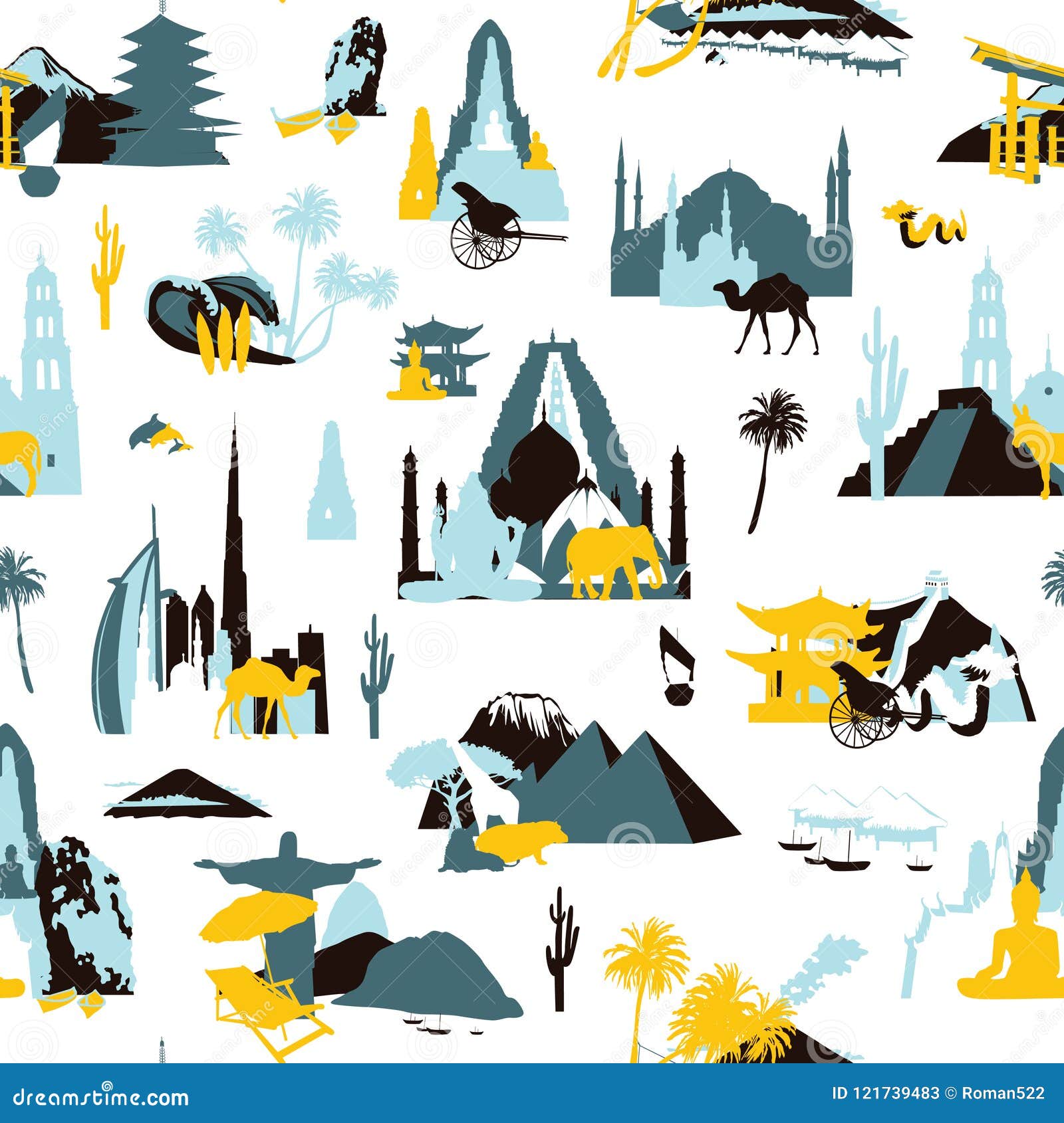 Traveling To Exotic Countries. Stock Vector - Illustration of thailand ...