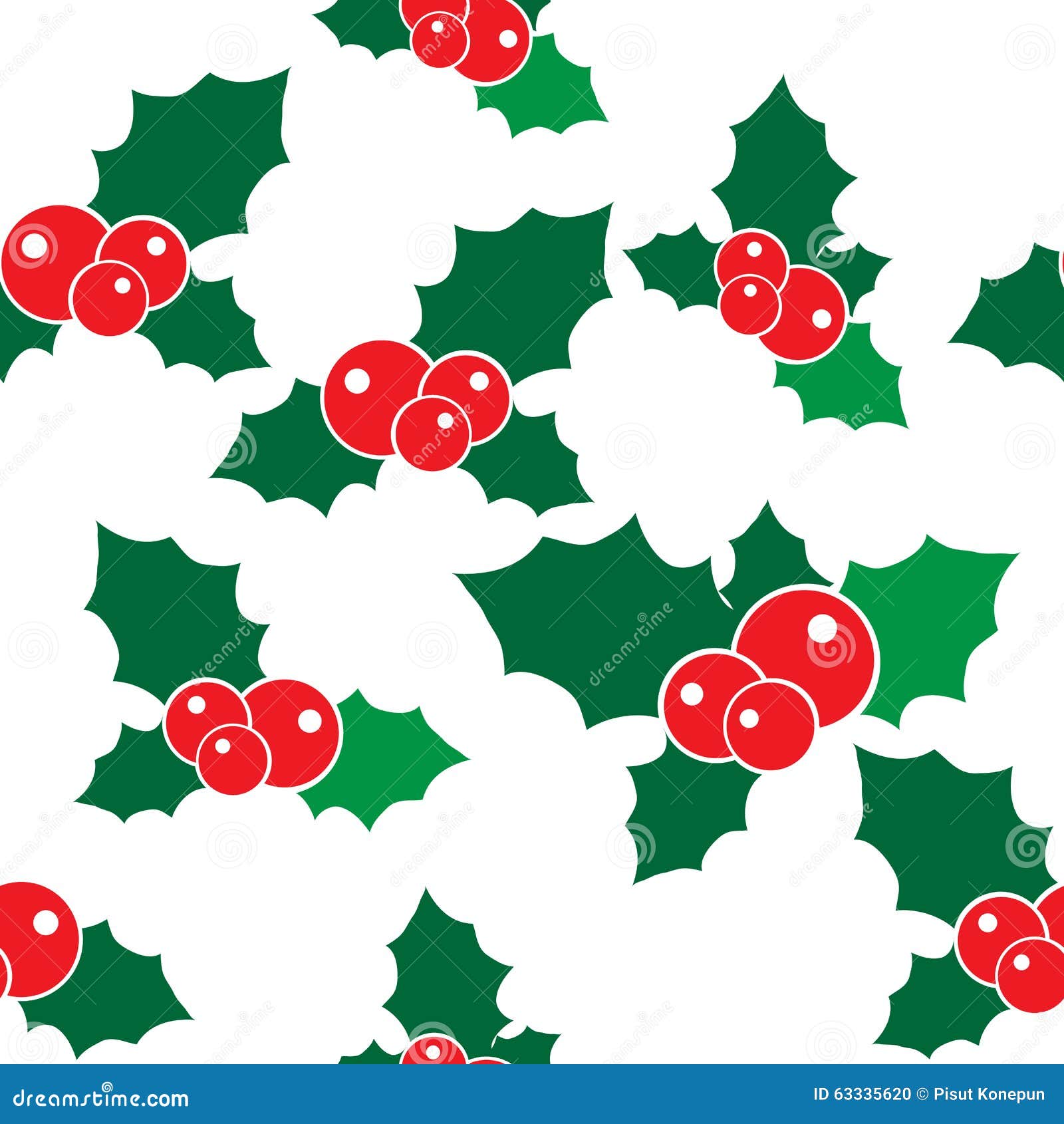 Seamless Pattern of Mistletoe Stock Vector - Illustration of christmas ...