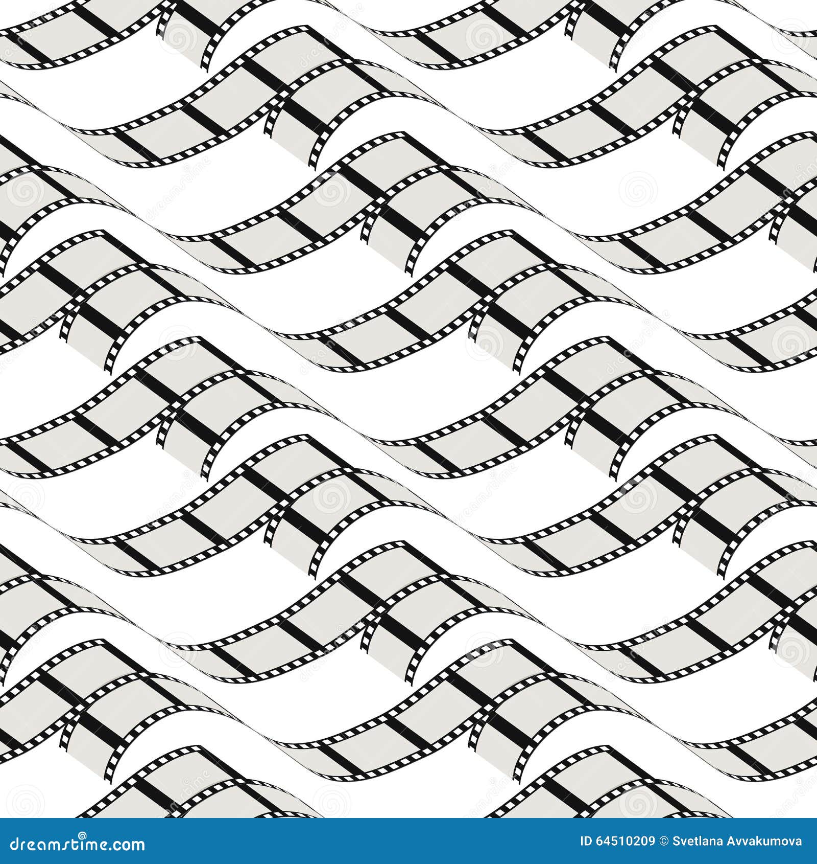 Seamless Pattern. 35mm Film Roll. Realistic 3D Image. Wavy Visual ...