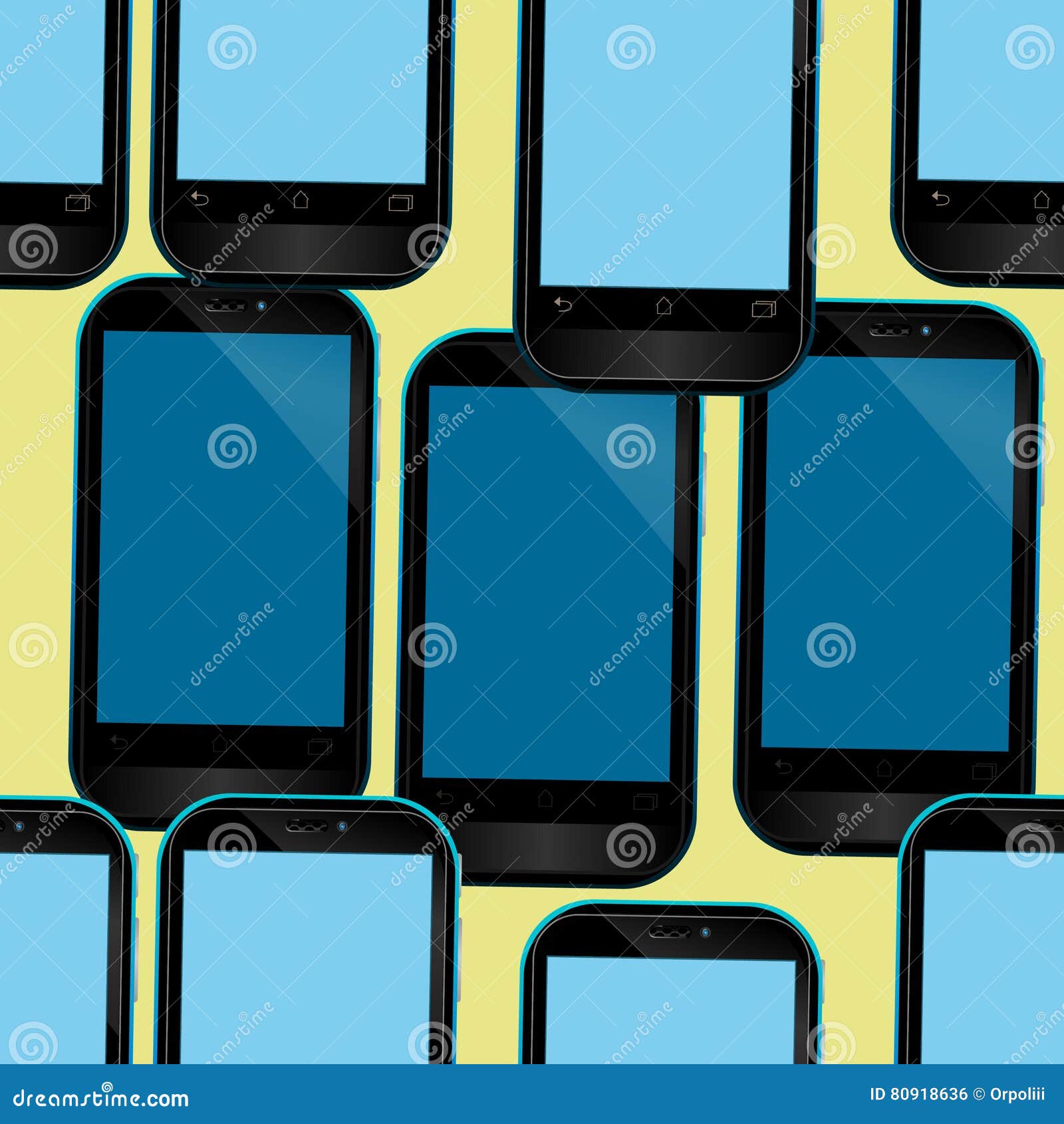 Seamless Pattern with a Mobile Phone Vector Illustration Stock Vector ...