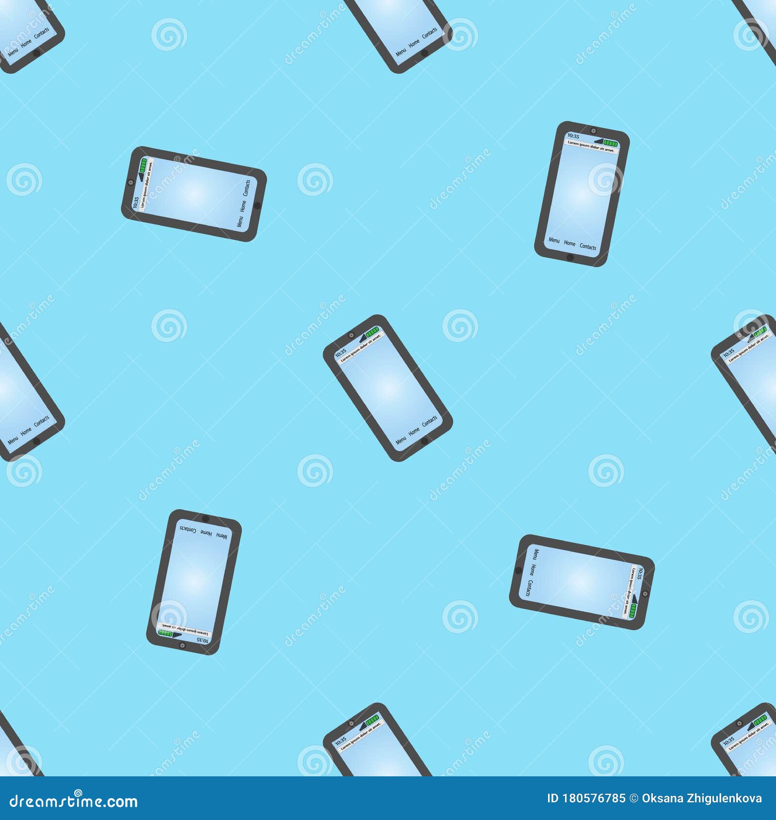 Seamless Pattern of Mobile Phones. Stock Vector - Illustration of ...