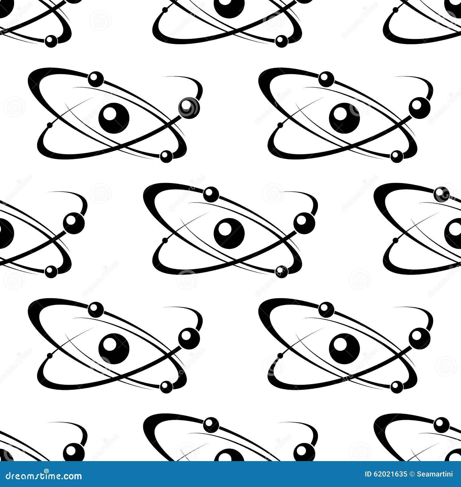 Seamless Pattern with Models of Atoms Stock Vector - Illustration of ...