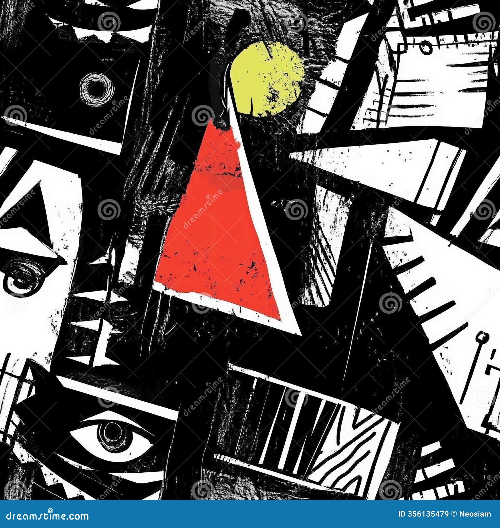 Modern Abstract Composition with Intense Contrast, Sharp Angles, and ...