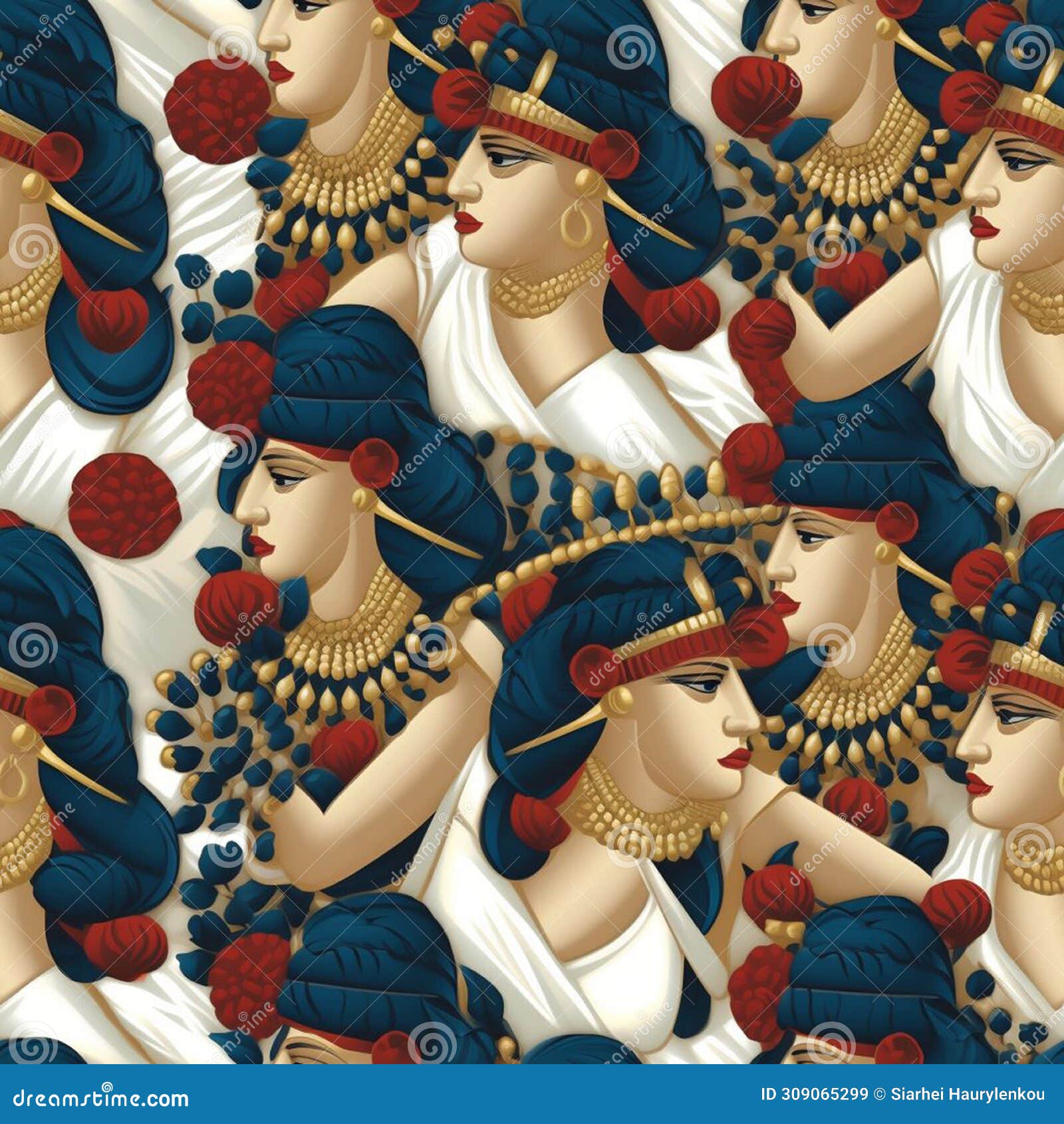 A Seamless Pattern with a Modern Egyptian-inspired Design that Creates ...