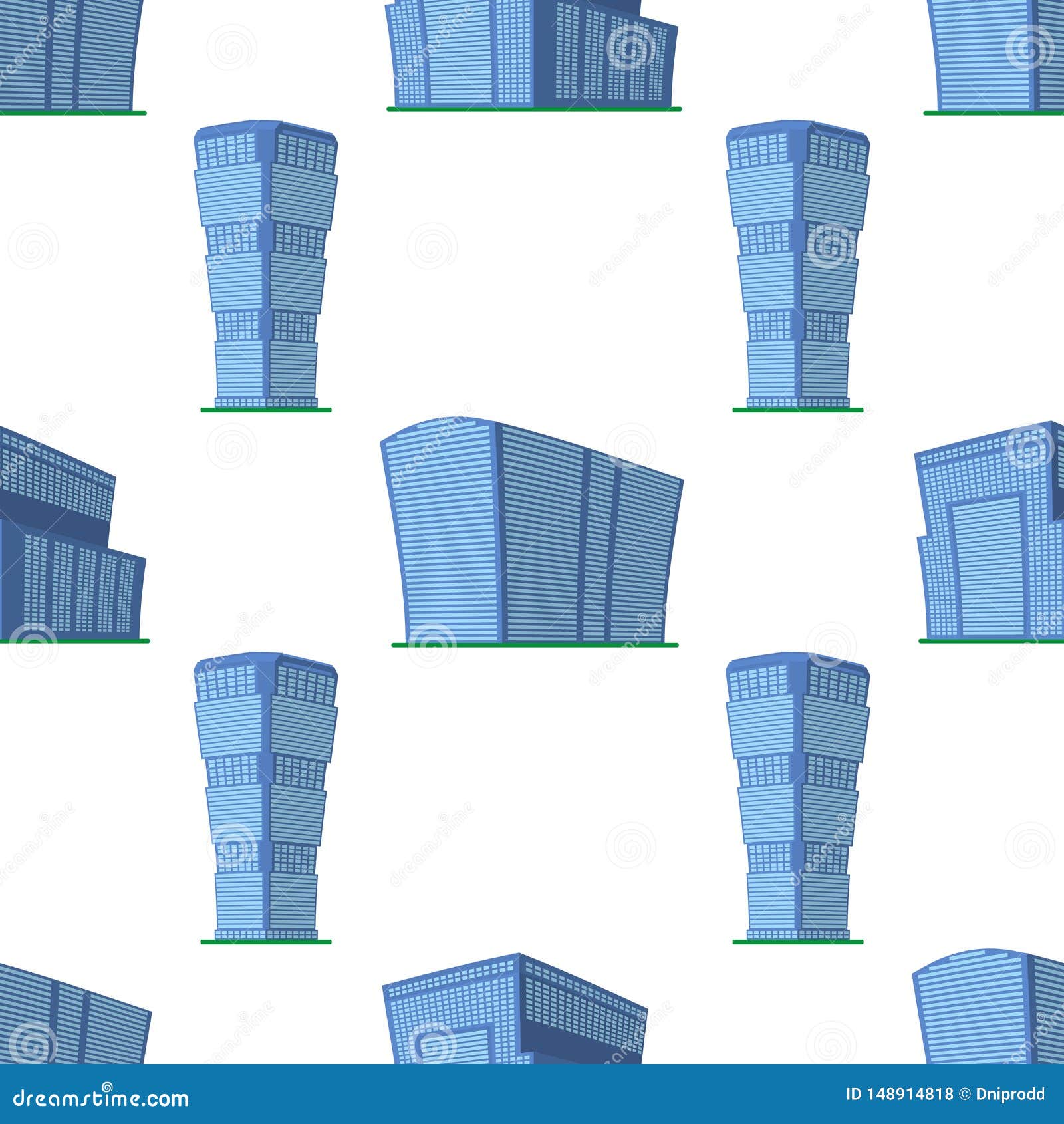 Seamless Pattern with Modern High-rise Building Stock Vector ...